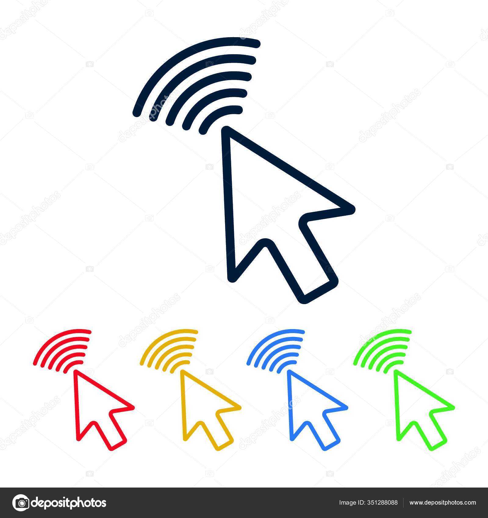 Click Icons Cursor White Background Cursor Shaped Touch Symbols Design ...