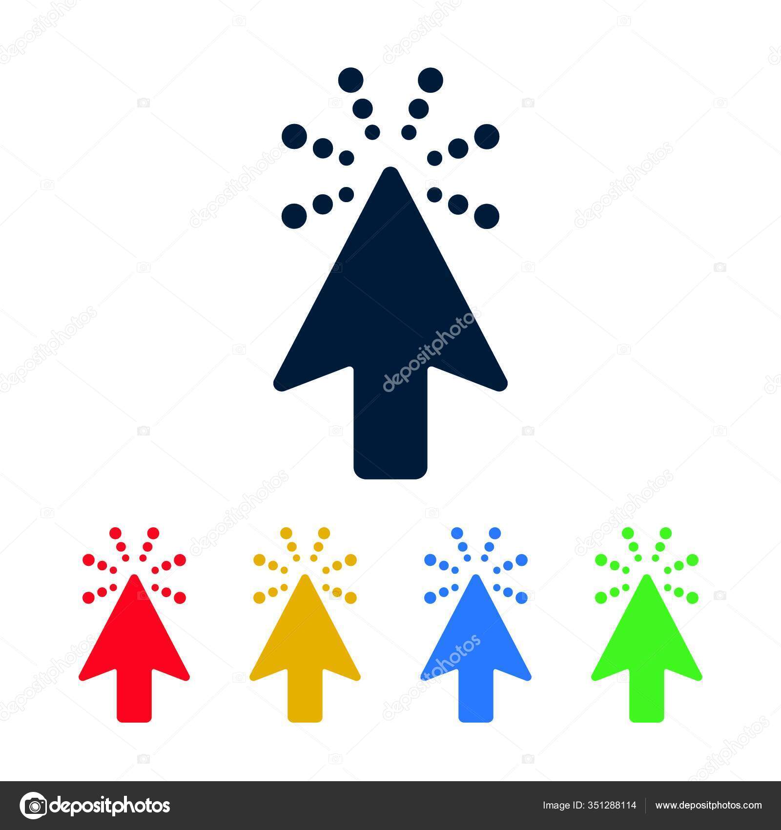 Click Icons Cursor White Background Cursor Shaped Touch Symbols Design ...