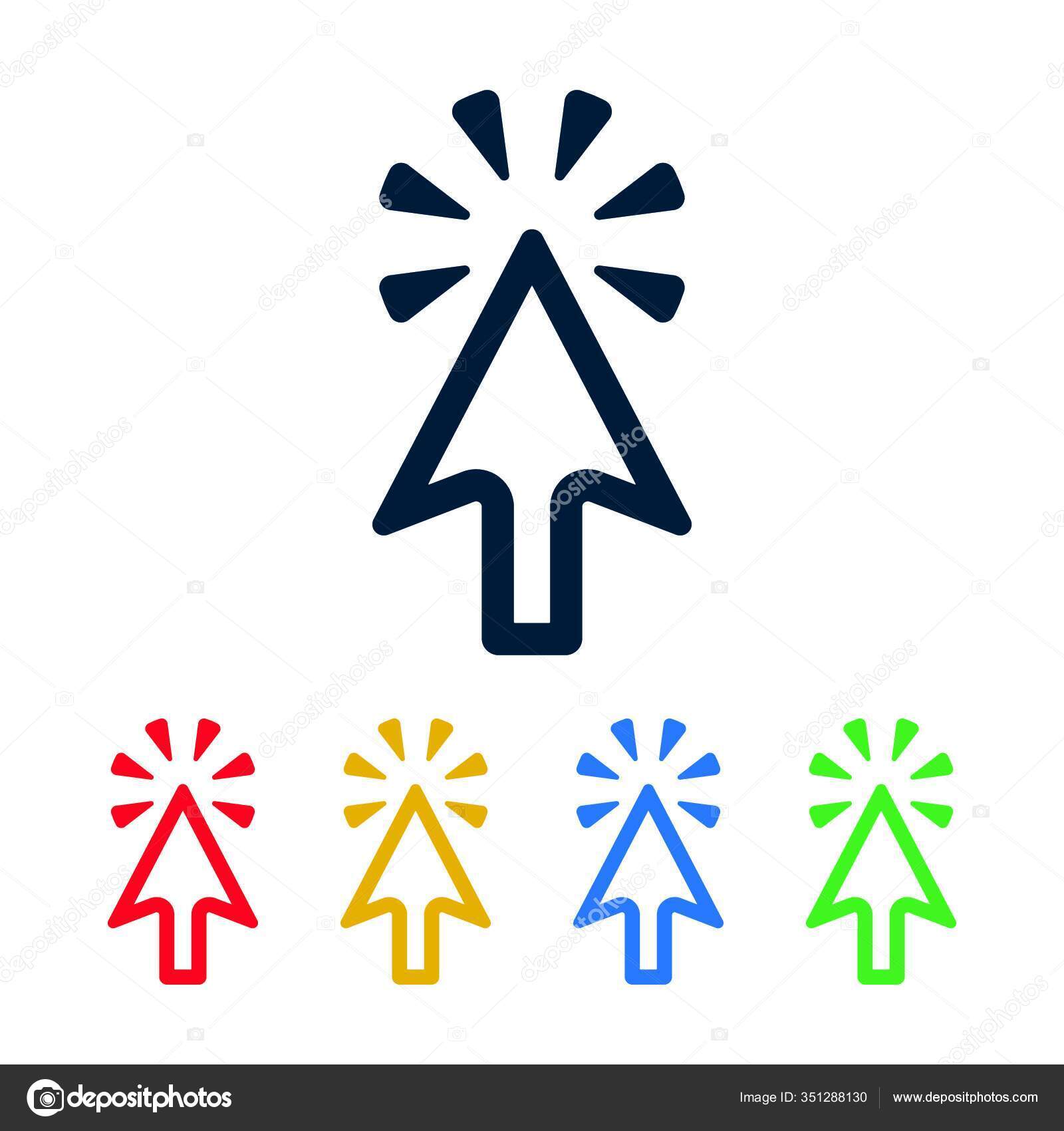 Click Icons Cursor White Background Cursor Shaped Touch Symbols Design ...