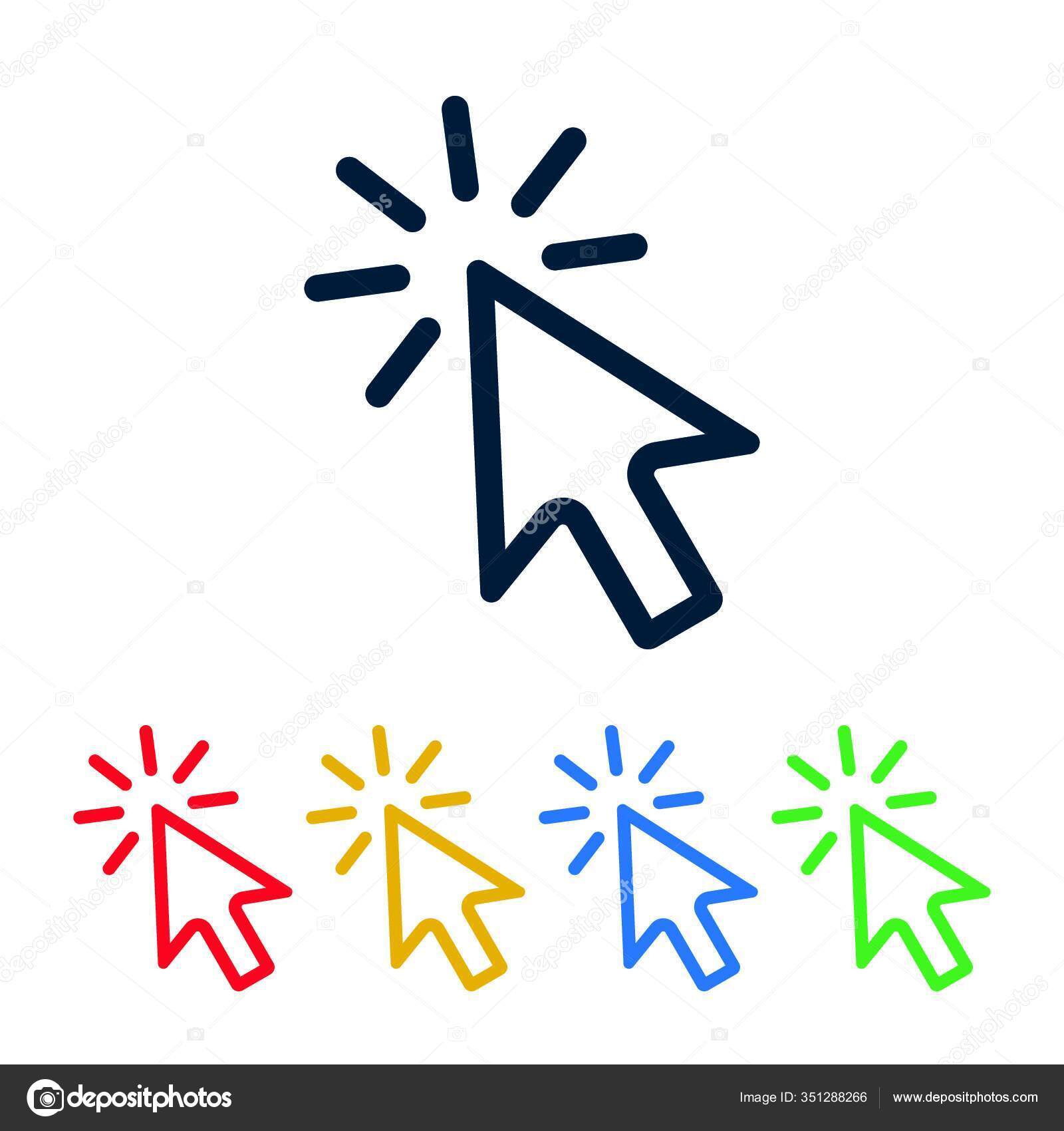 Beyaz Arkaplanda Imleç Olan Simgelere Tıklayın Mleç Şekilli Dokunmatik ...