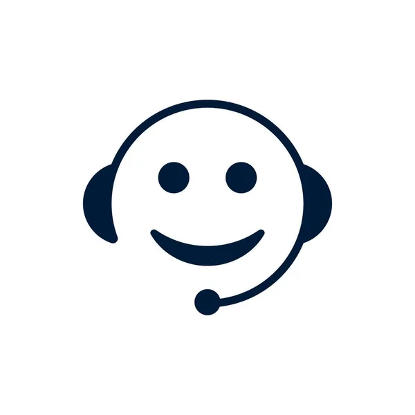 Call Center Icon White Background Flat Vector Emoticon Design Stock ...