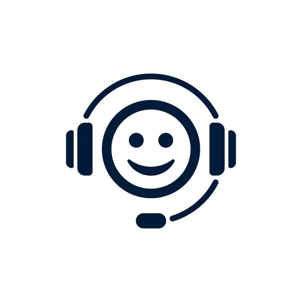 Call Center Icon White Background Flat Vector Emoticon Design Stock ...