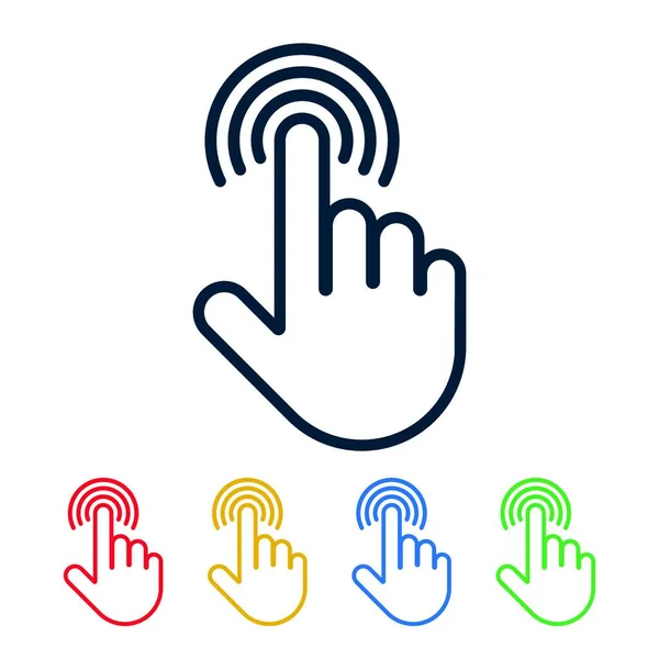 Click Icons Hand Shaped White Background Touch Symbols Design Finger ...