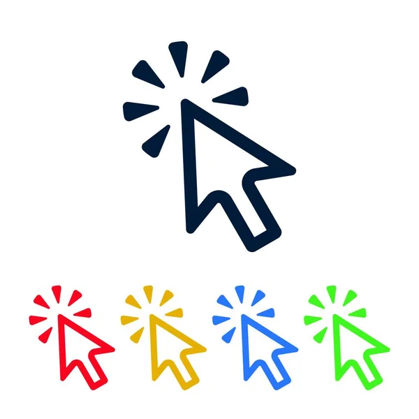 Click Icons Hand Shaped White Background Touch Symbols Design Finger ...