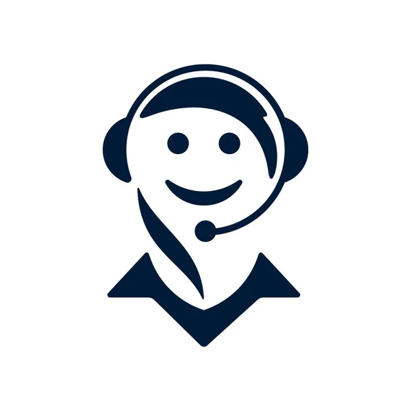 Call Center Icon White Background Flat Vector Emoticon Design Stock ...