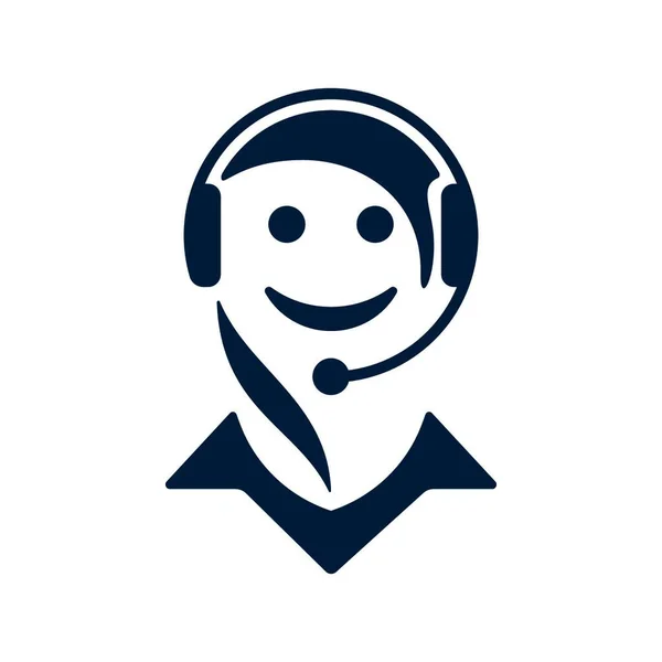 Call Center Icon White Background Flat Vector Emoticon Design Stock ...