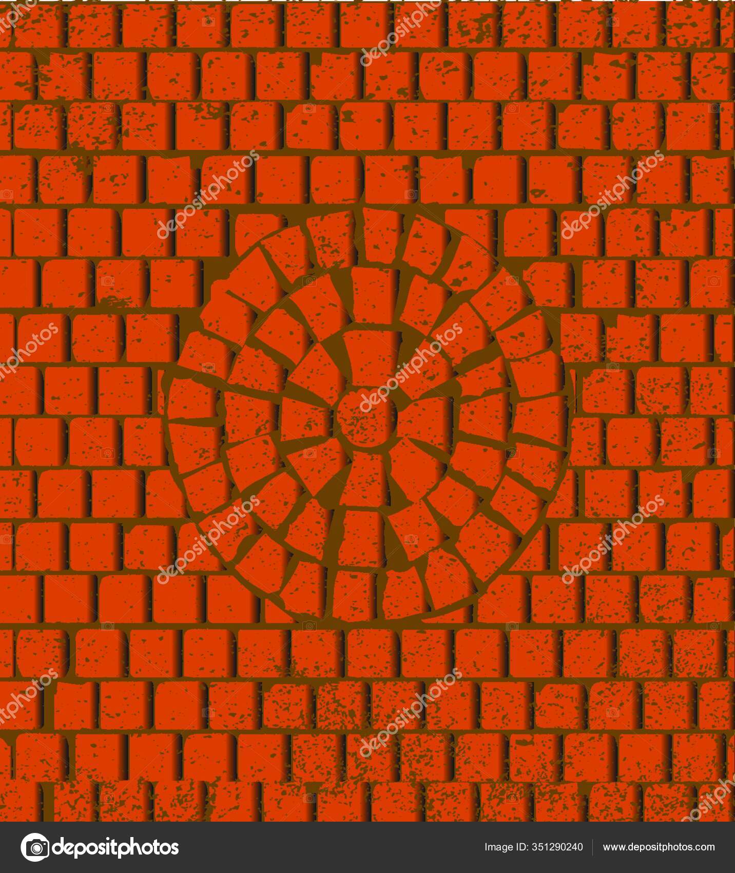 Circular Red Brick Wall Pattern Stock Vector Image by ...