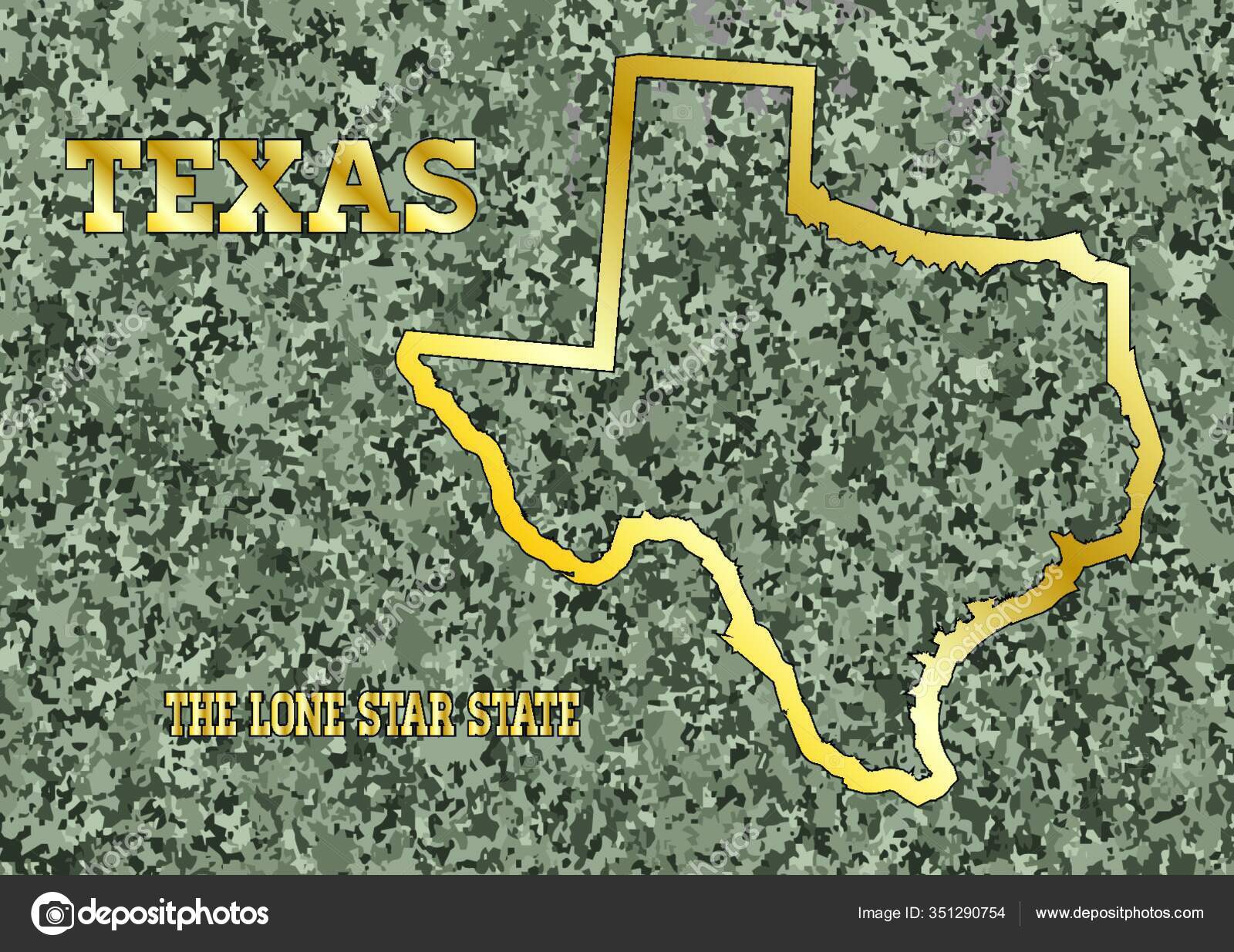 Map State Texas Carved Granite Block Gold Leaf Stock Vector by ...