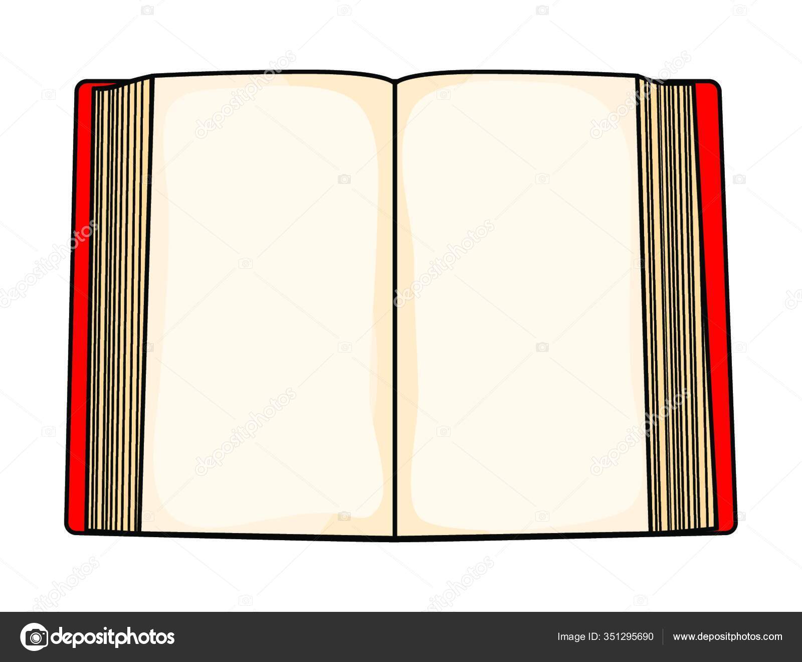 Red Cartoon Open Book Isolated White Background Stock Vector Image by ...