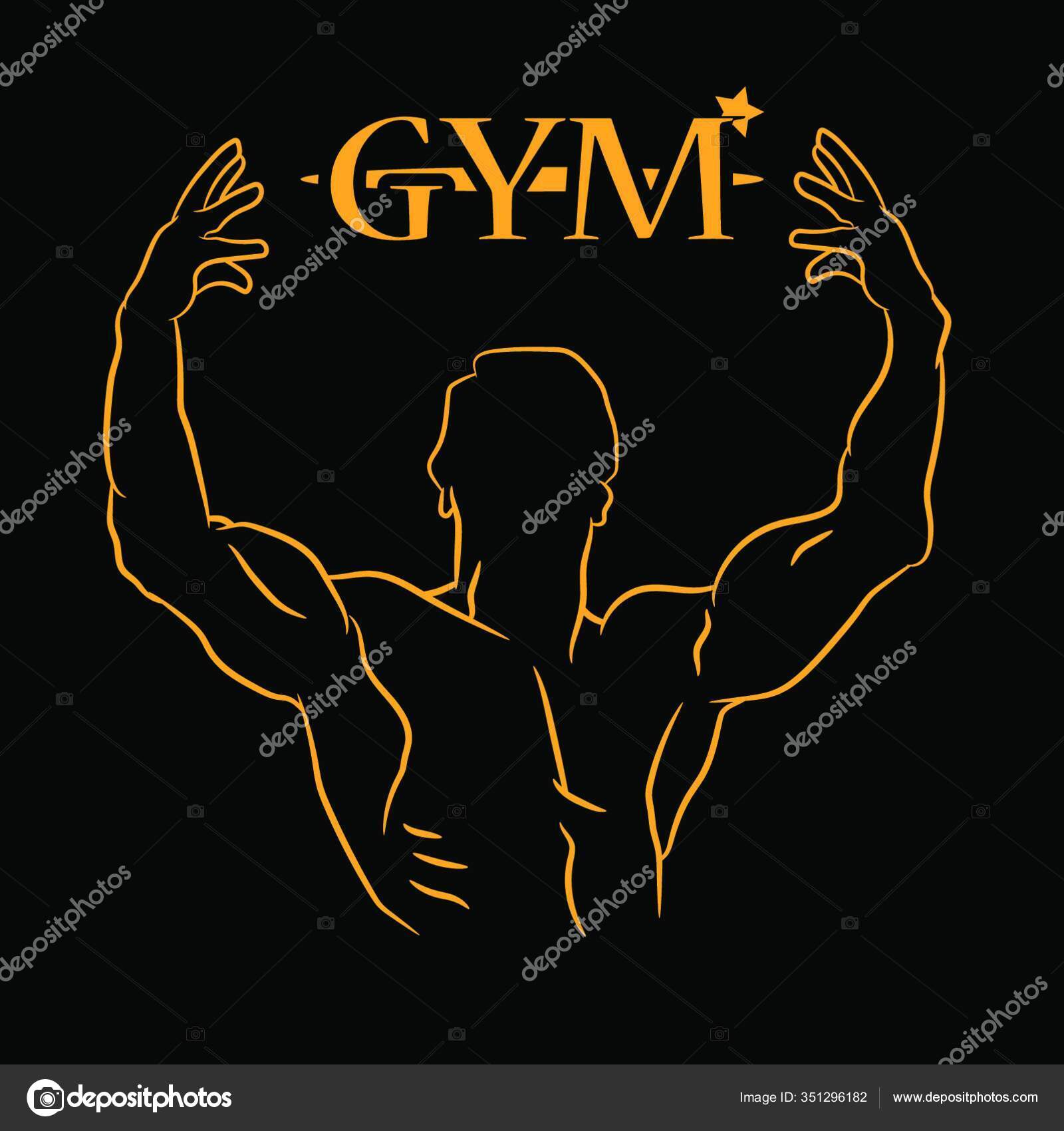 Gym Icon Black Background Vector Illustration Stock Vector Image by ...