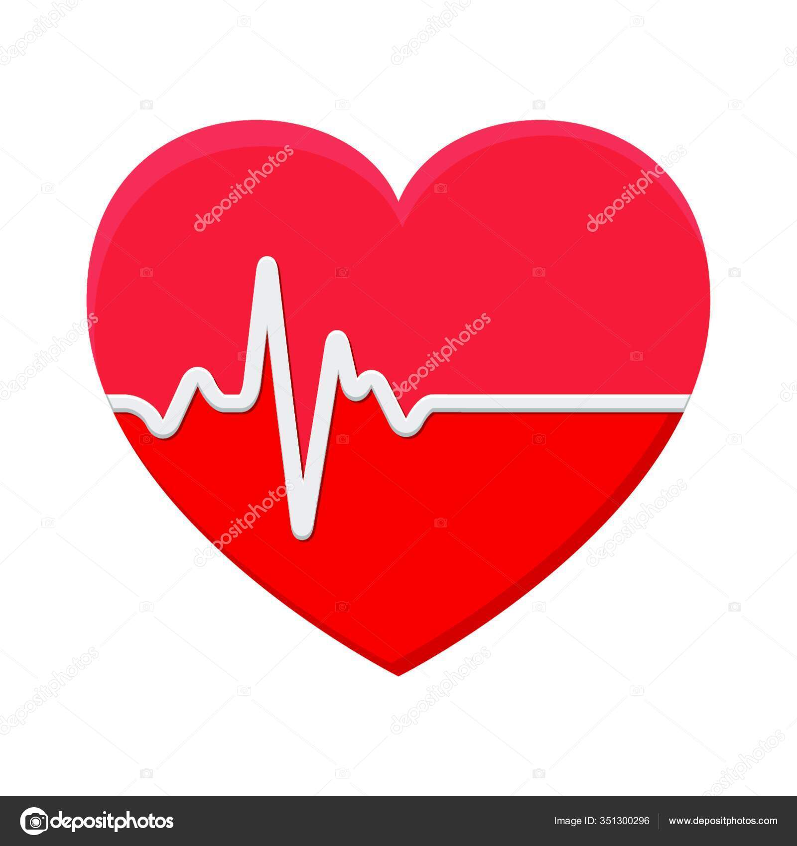 Corazón Ecg Señal Ekg Diseño Del Concepto Línea Pulso Heart Vector de ...