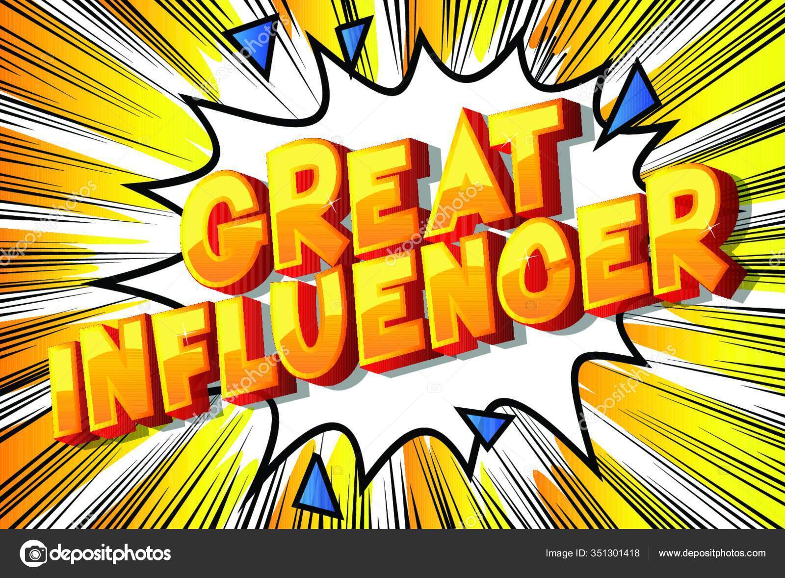 Great Influencer Vector Illustrated Comic Book Style Phrase Abstract ...
