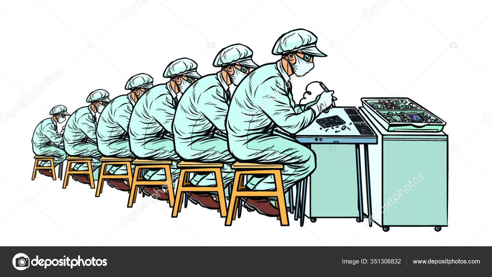 Sad Factory Worker Clipart