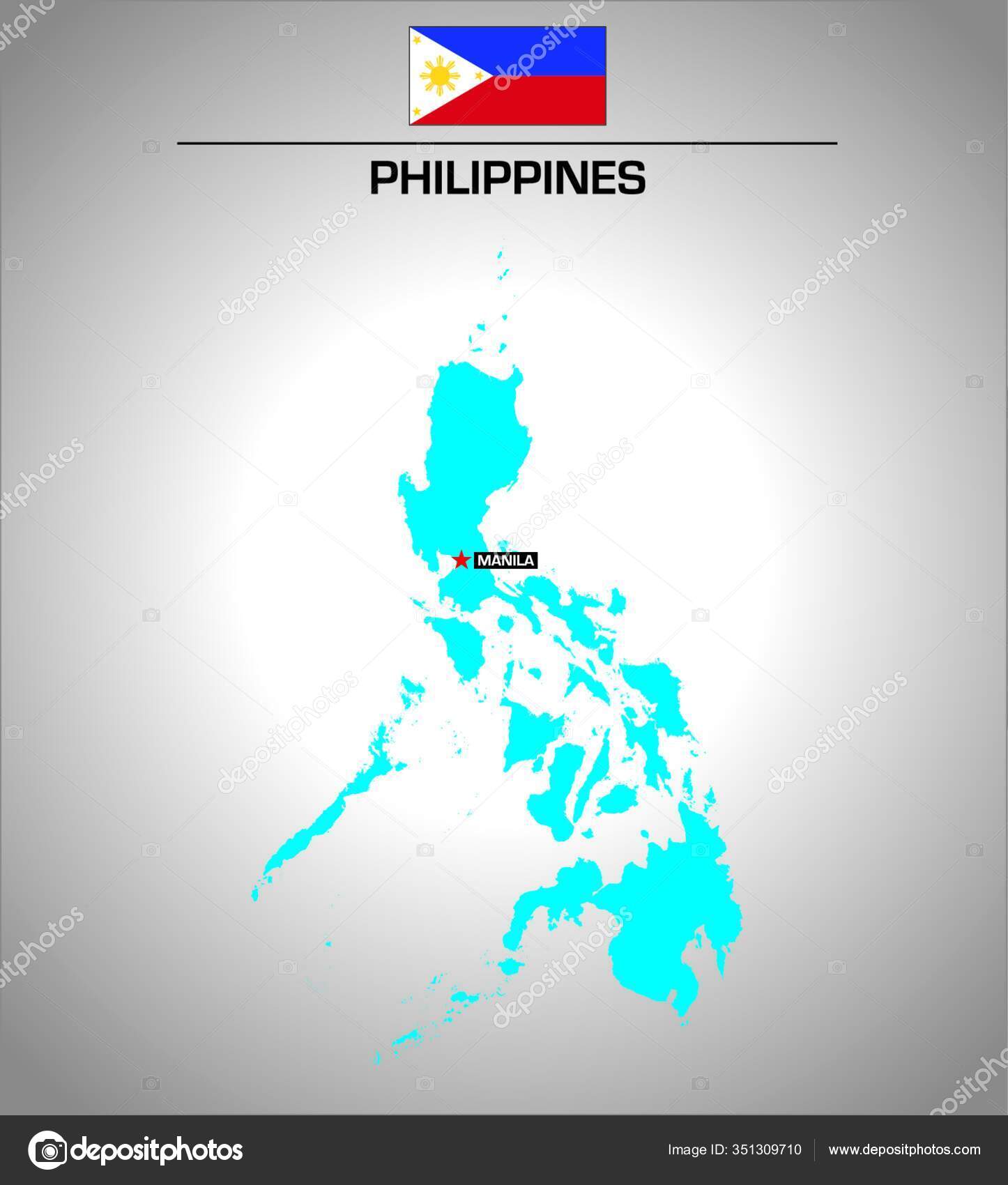 Simple Vector Outline Map Philippines Flag Stock Vector by ...