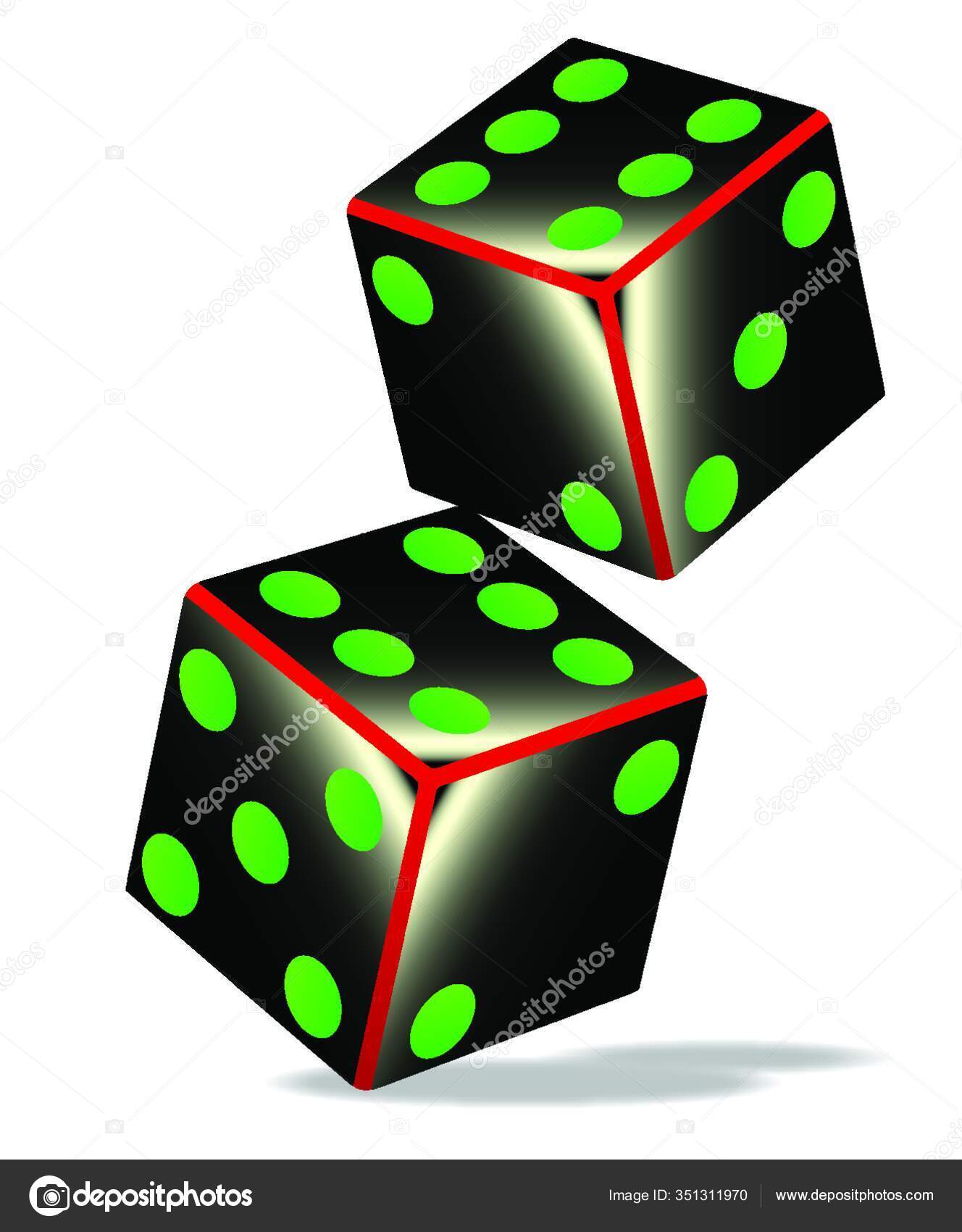 Two Tumbling Dice White Background Stock Vector Image by ...