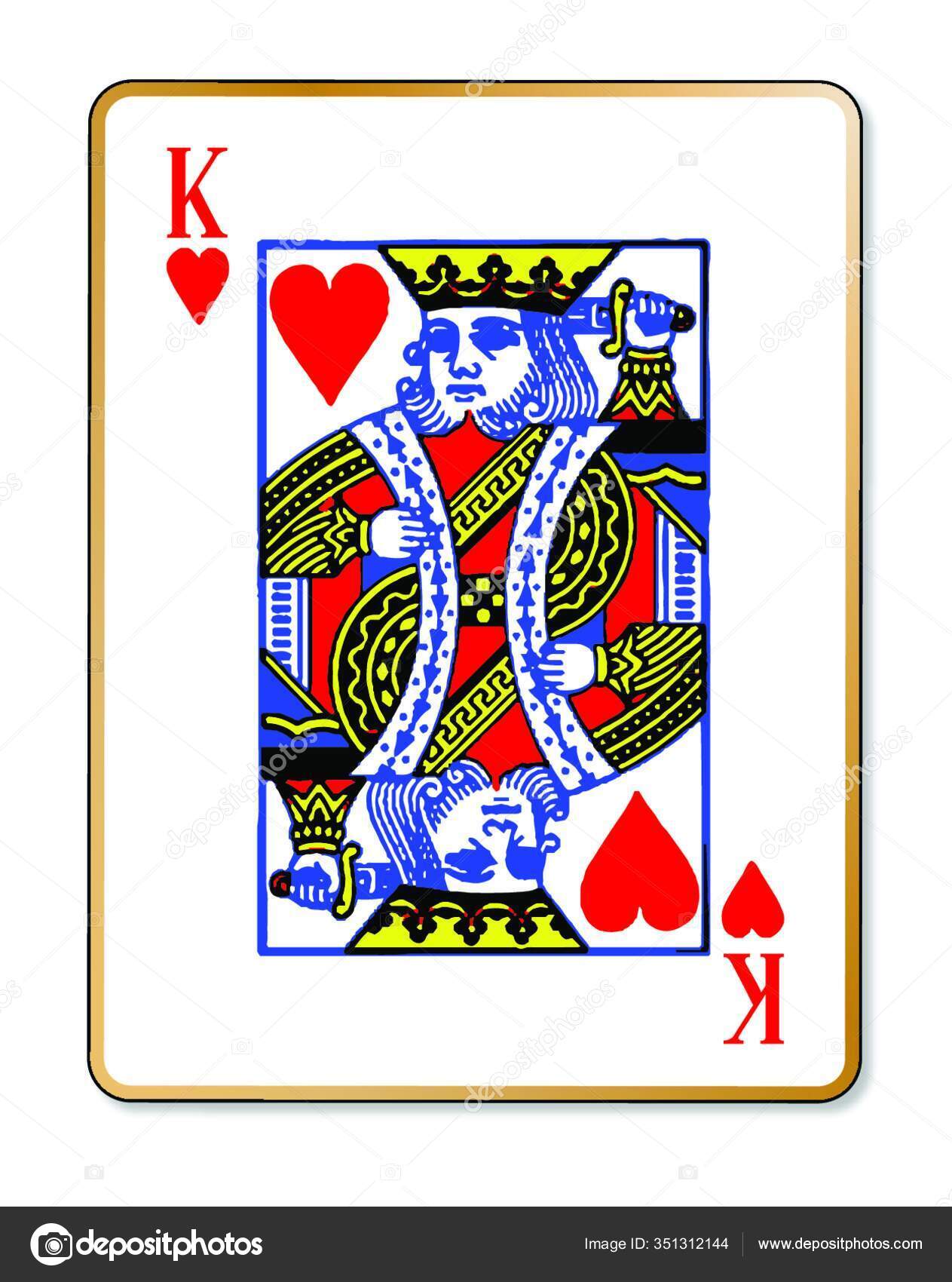 Carta Sencilla Del Rey De Corazones