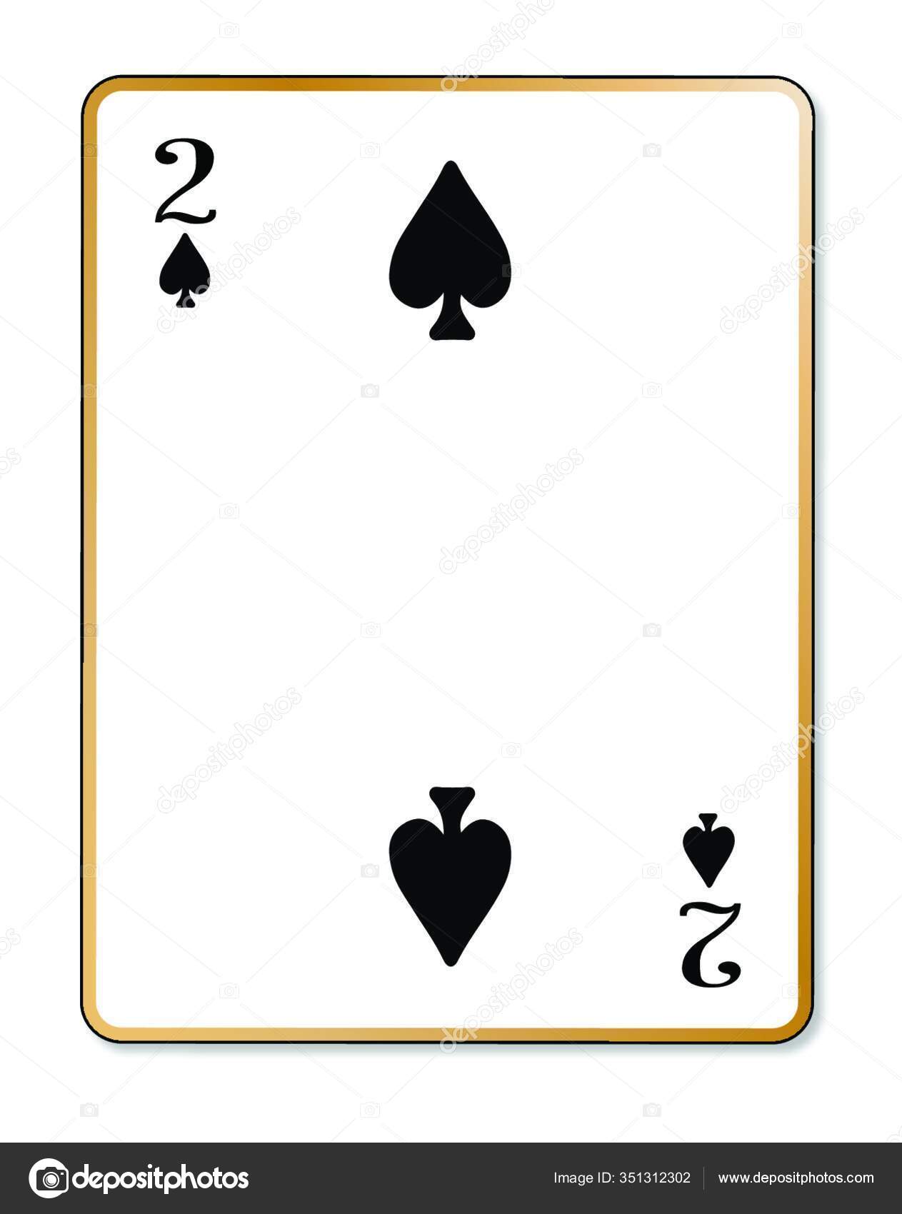 Playing Card Two Spades White Background Stock Vector by ...