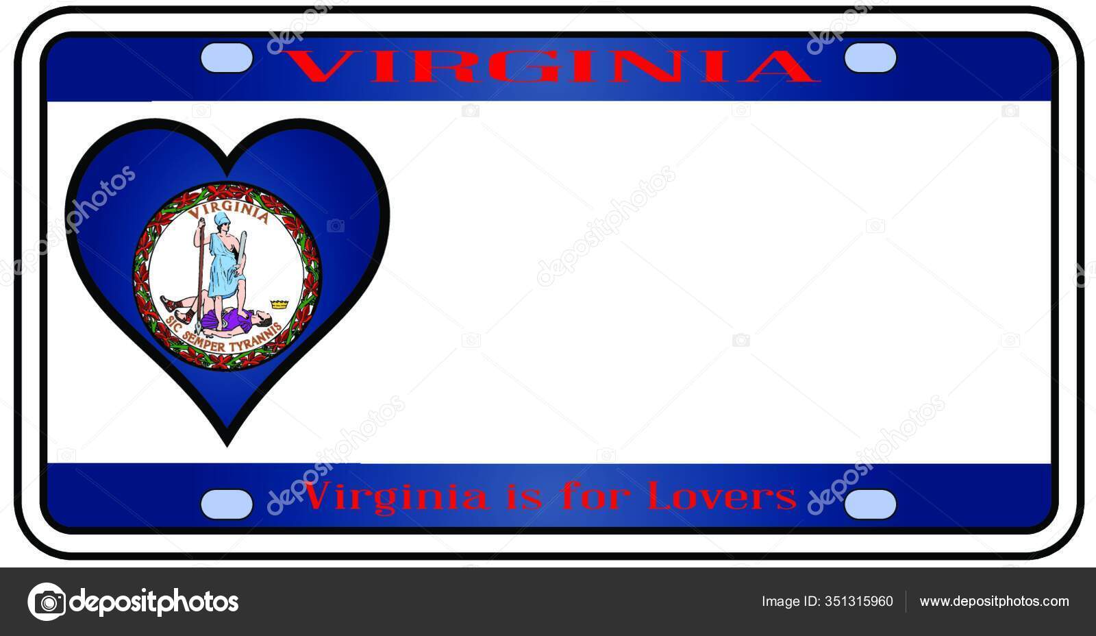 Virginia License Plate Colors State Flag Flag Icons White Background ...