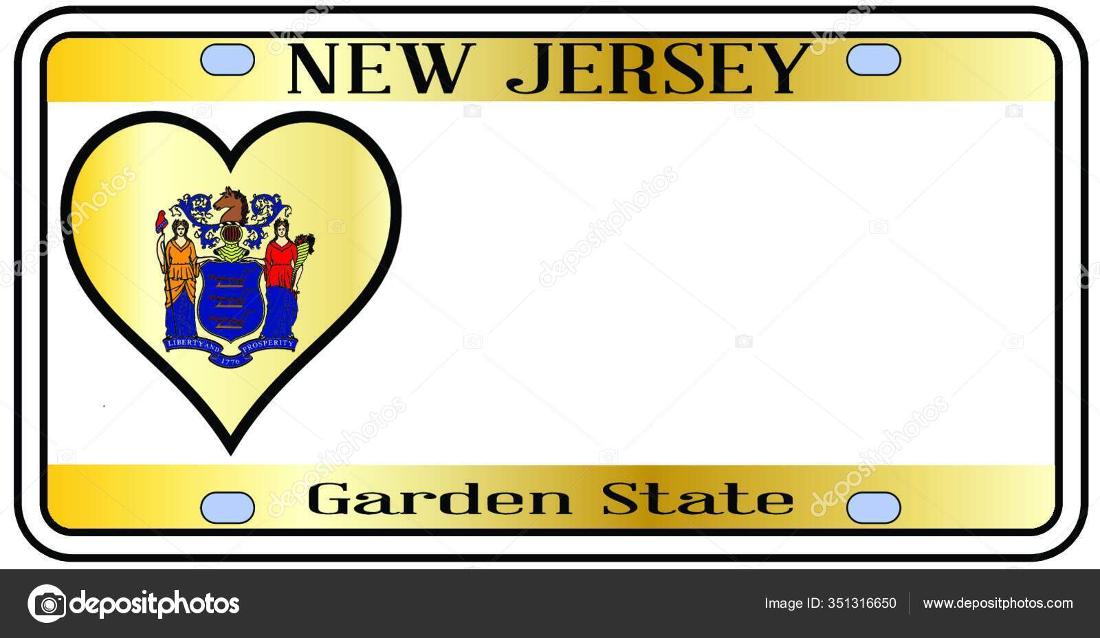 New Jersey State License Plate Colors State Flag Flag Icons Stock ...