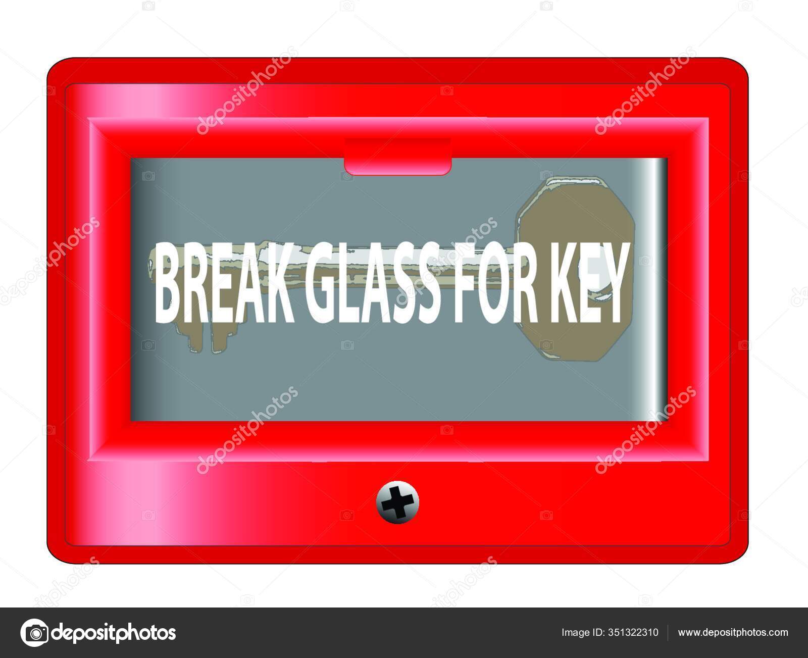 'Break Glass Key' Emergency Box White Background Stock Vector Image by ...