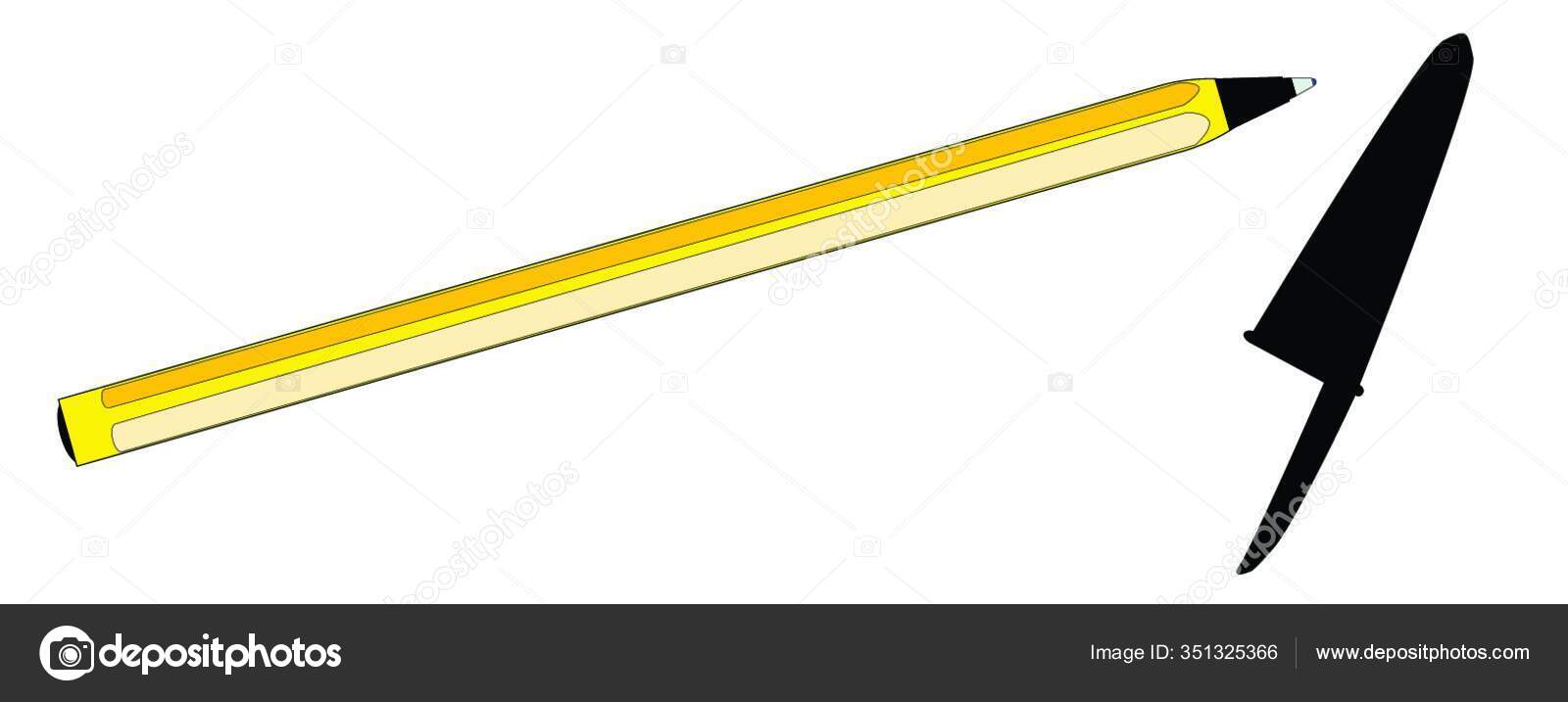 Typical Ball Pointpen Isolated White Background Stock Vector by ...