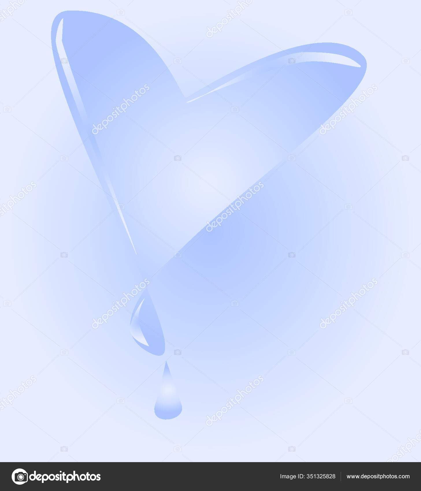 Cold Heart Melting Set Cold Blue Background Stock Vector by ...