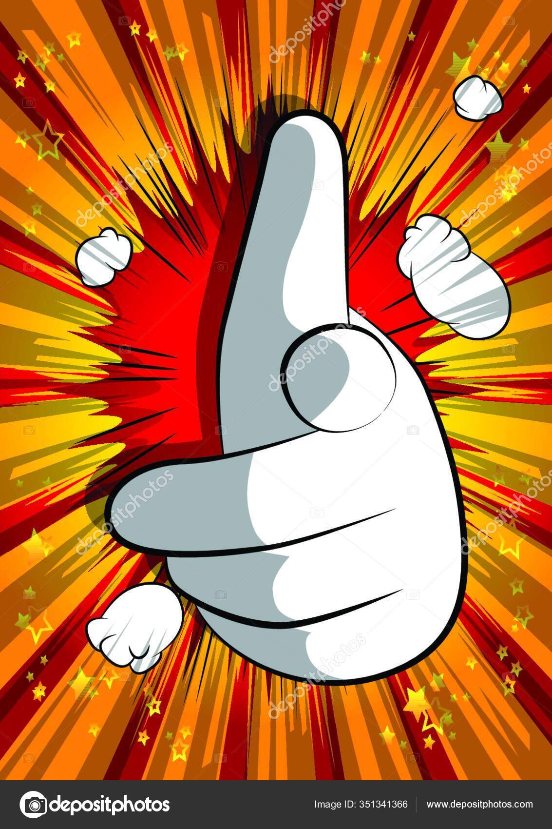 Vector Cartoon Hand Pointing Viewer Illustrated Hand Expression Gesture ...