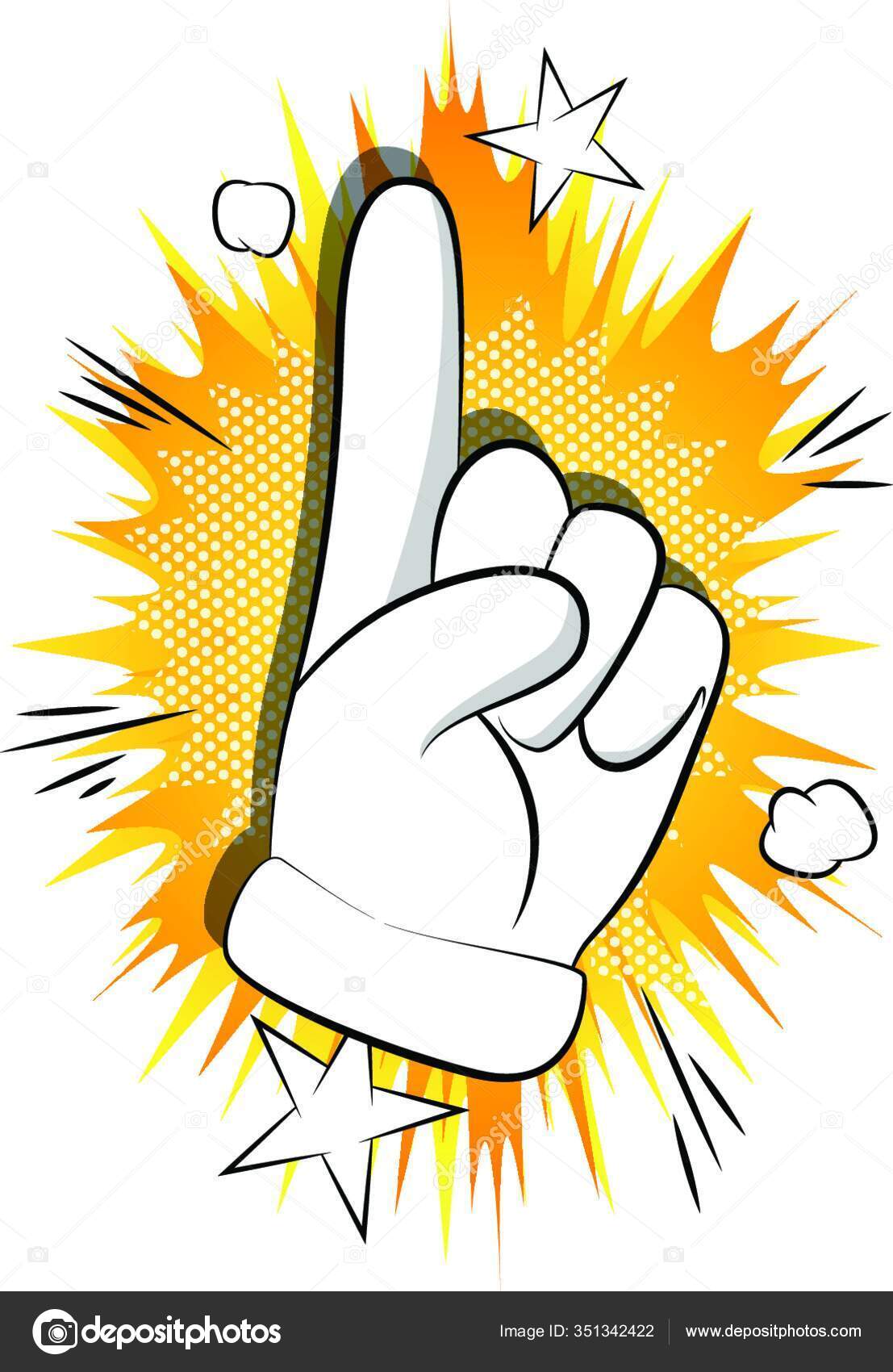 Vector Cartoon Hand Making Point Illustrated Hand Expression Gesture ...