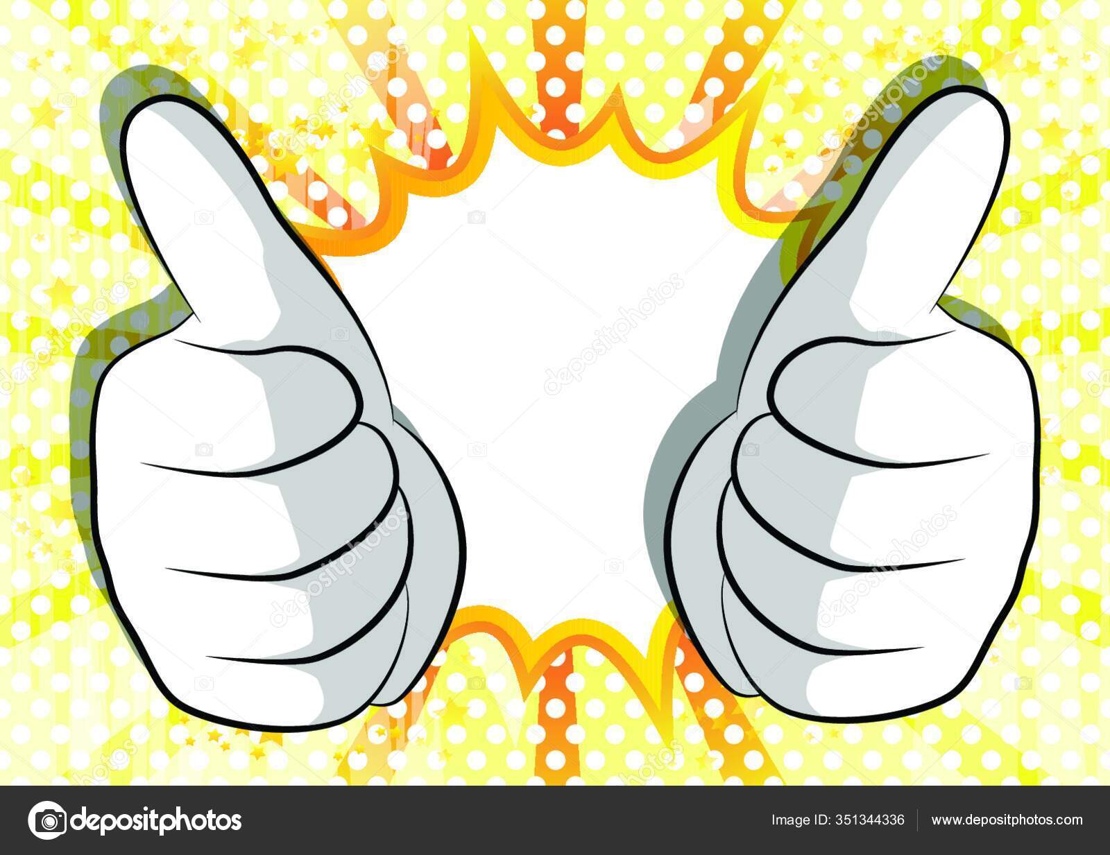 Vector Cartoon Hands Making Thumbs Sign Illustrated Hand Expression ...