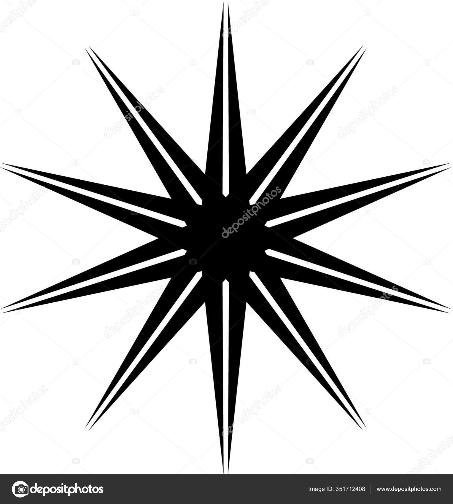 Multi Pointed Stars Isolated White Background Stock Vector by ...