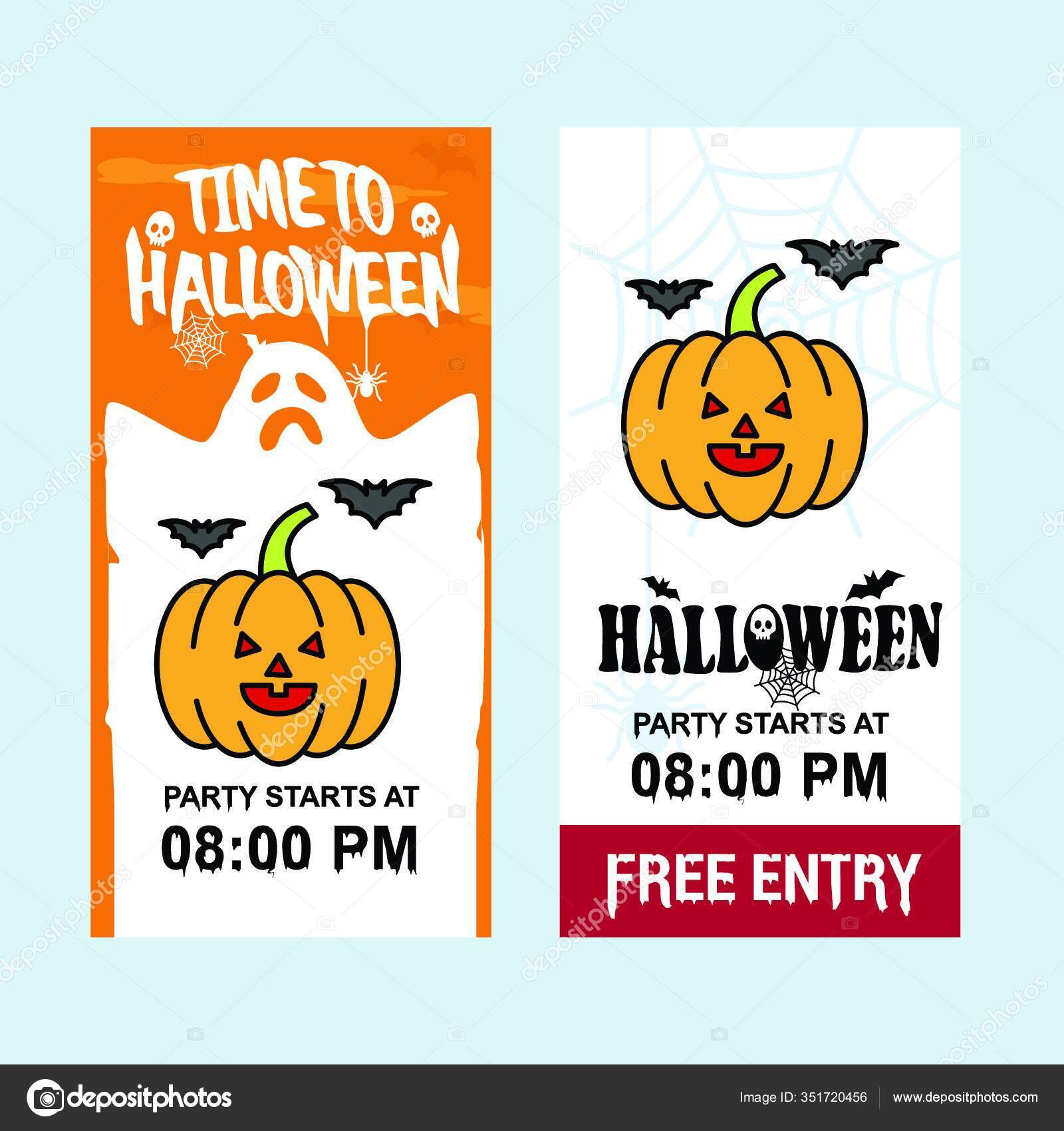 Happy Halloween Invitation Design Pumpkin Vector Stock Vector Image by ...