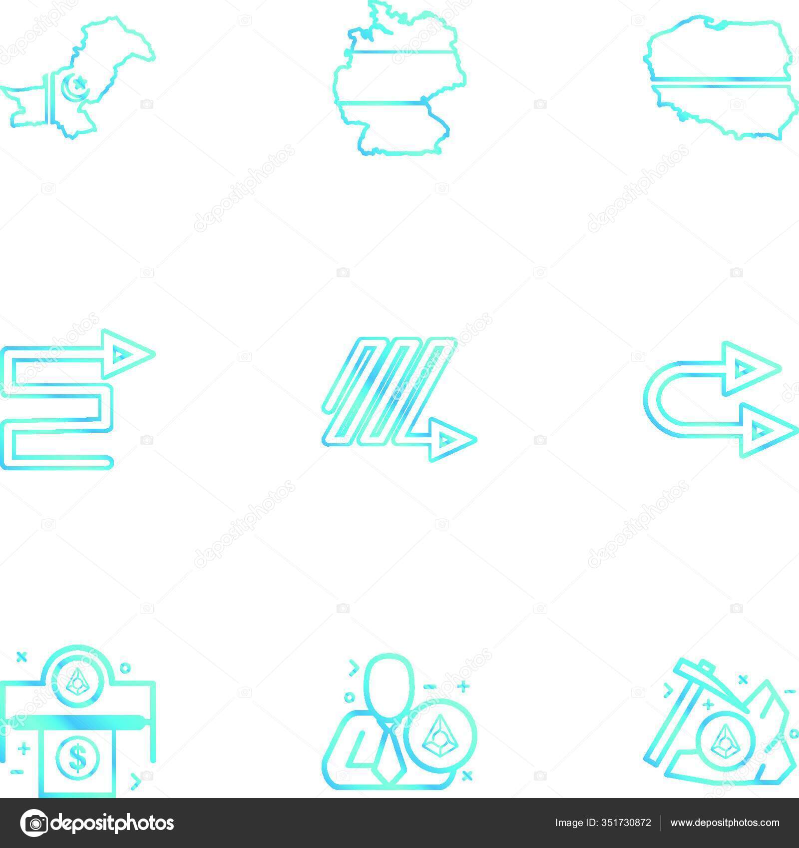 Vector Icons Isolated White Background Stock Vector by ...