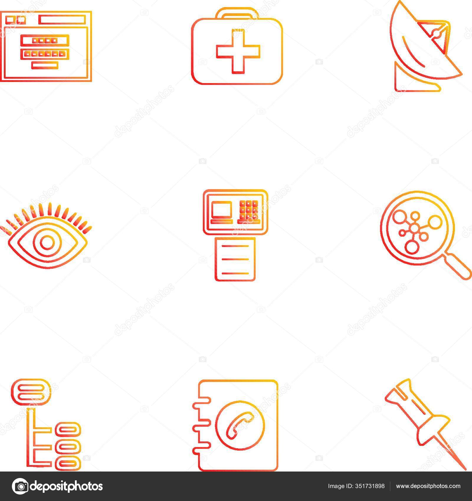 Vector Icons Isolated White Background Stock Vector Image by ...