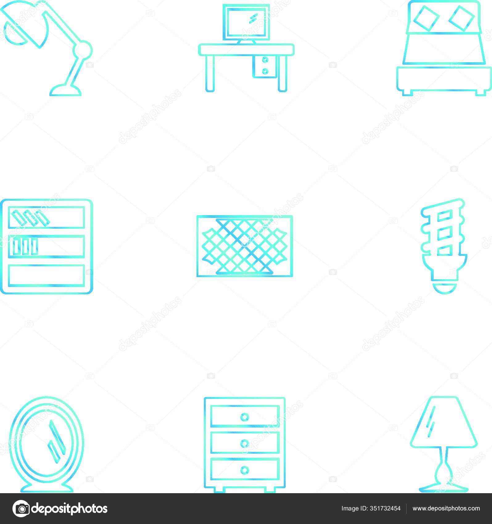 Vector Icons Isolated White Background Stock Vector by ...