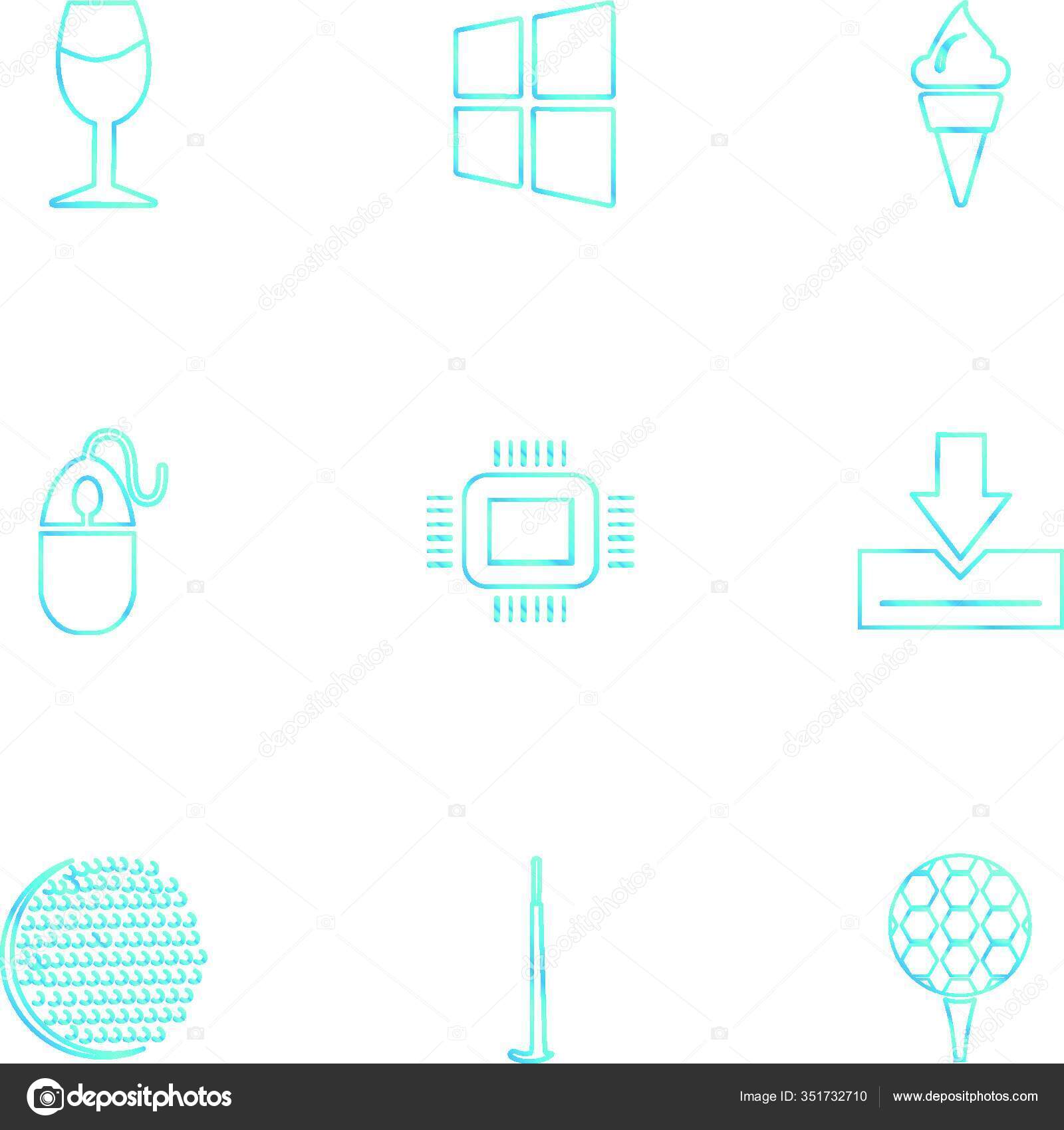 Vector Icons Isolated White Background Stock Vector by ...