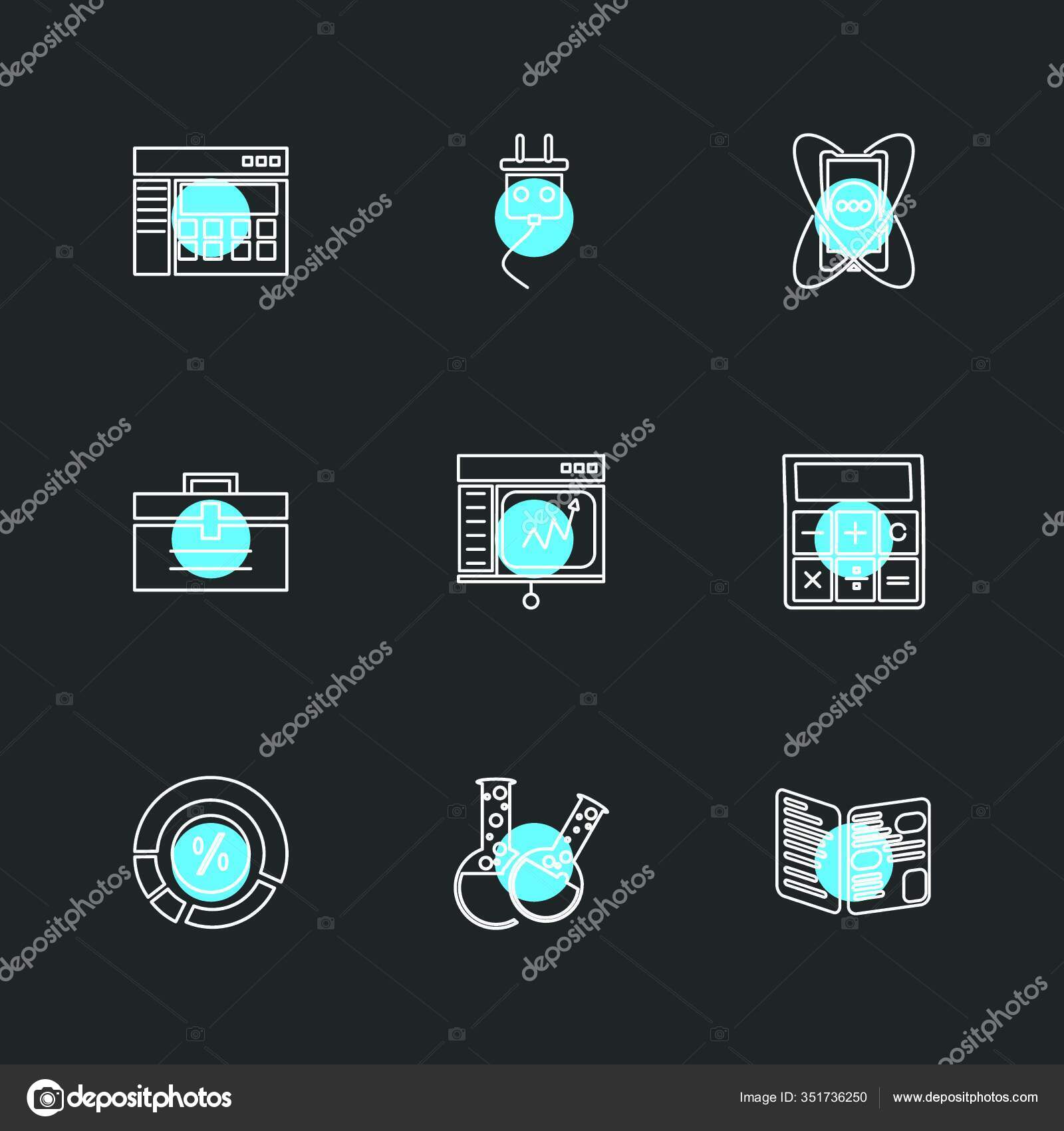 Vector Icons Black Background Stock Vector by ©PantherMediaSeller 351736250