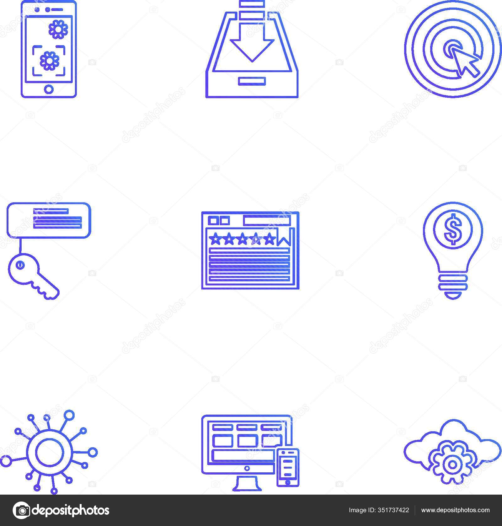 Vector Icons Isolated White Background Stock Vector by ...