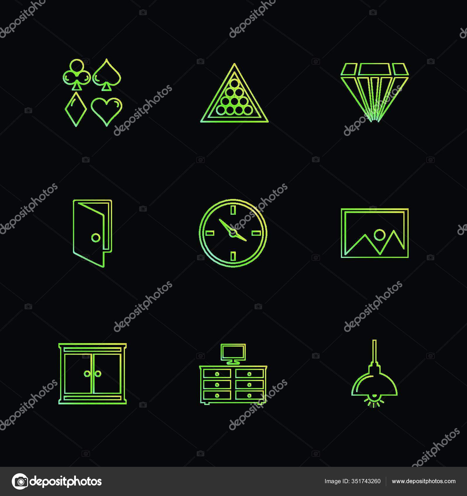 Vector Icons Black Background Stock Vector Image by ©PantherMediaSeller ...
