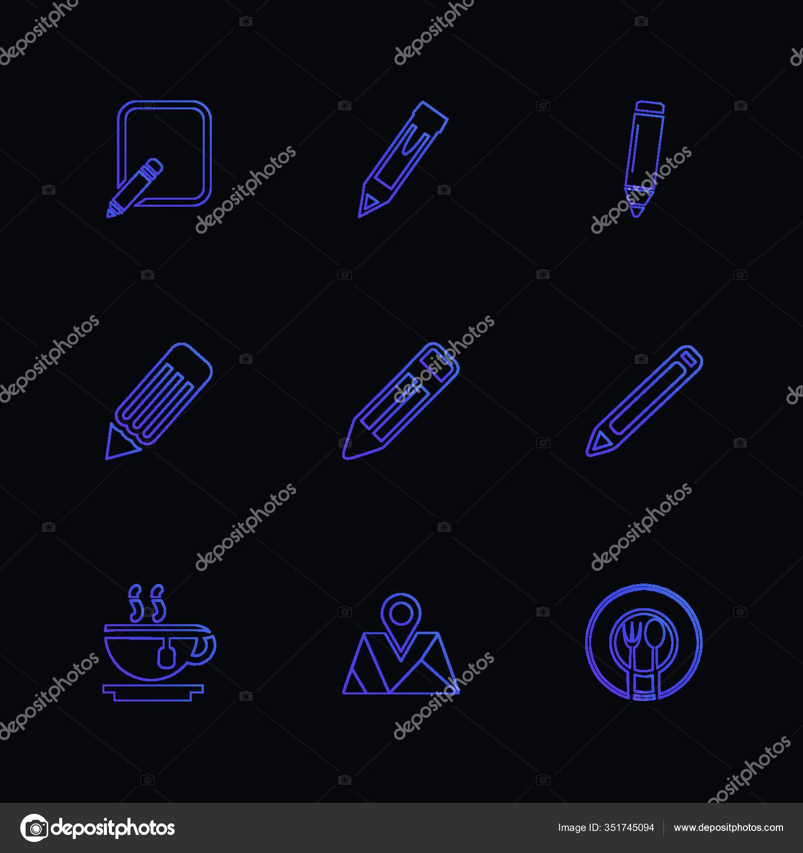 Vector Icons Black Background Stock Vector Image by ©PantherMediaSeller ...