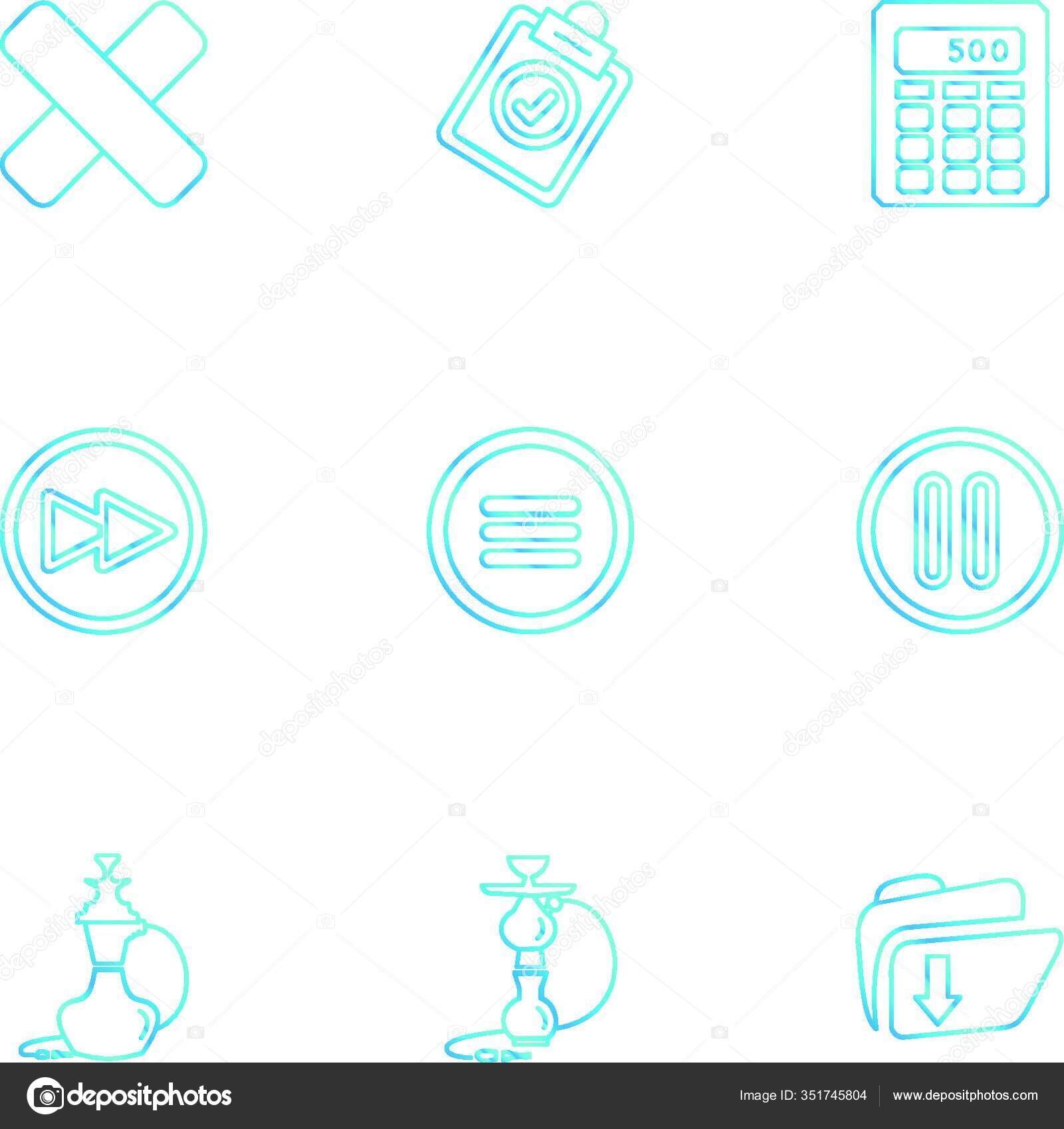 Vector Icons Isolated White Background Stock Vector Image by ...