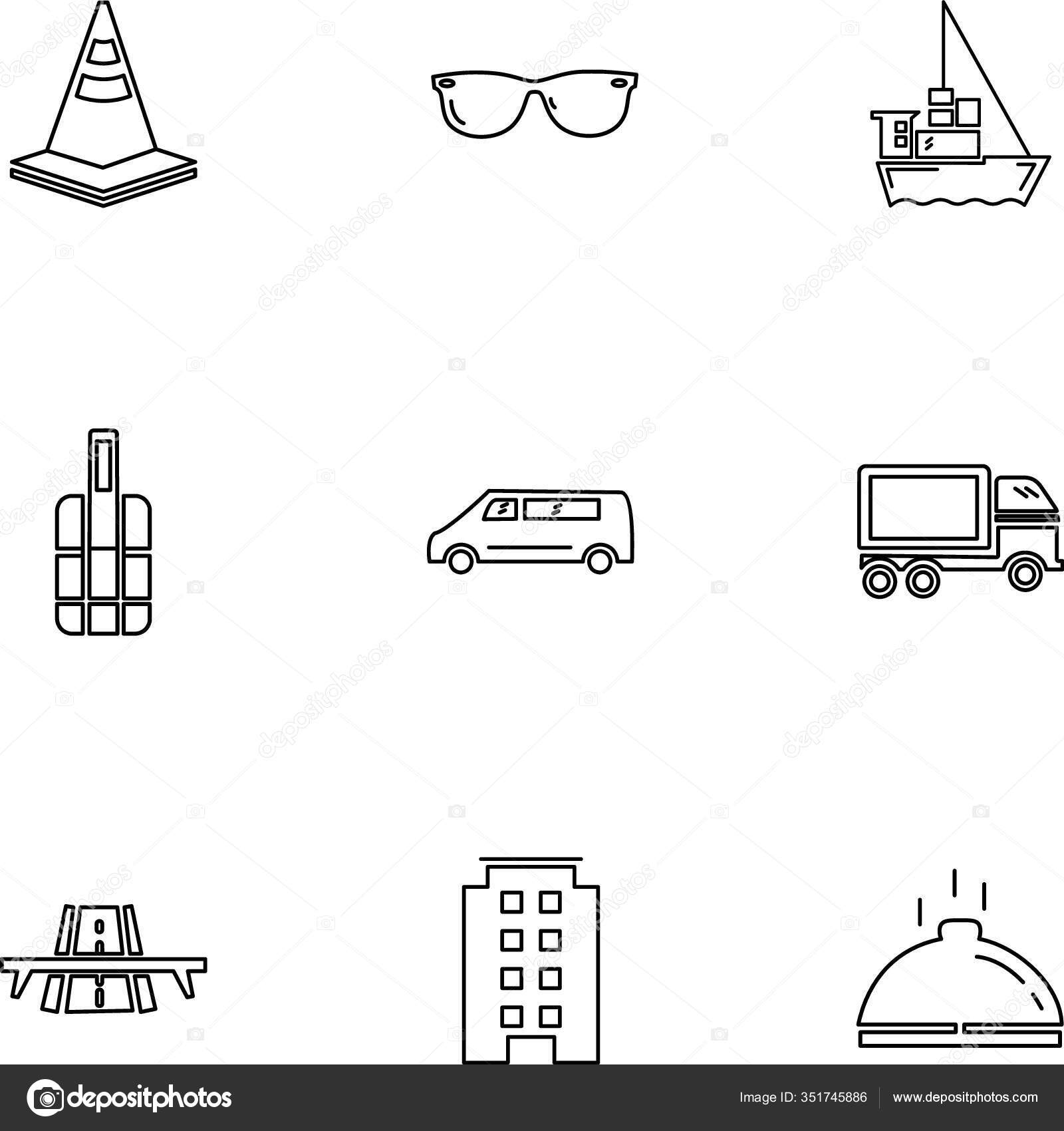 Vector Icons Isolated White Background Stock Vector Image by ...