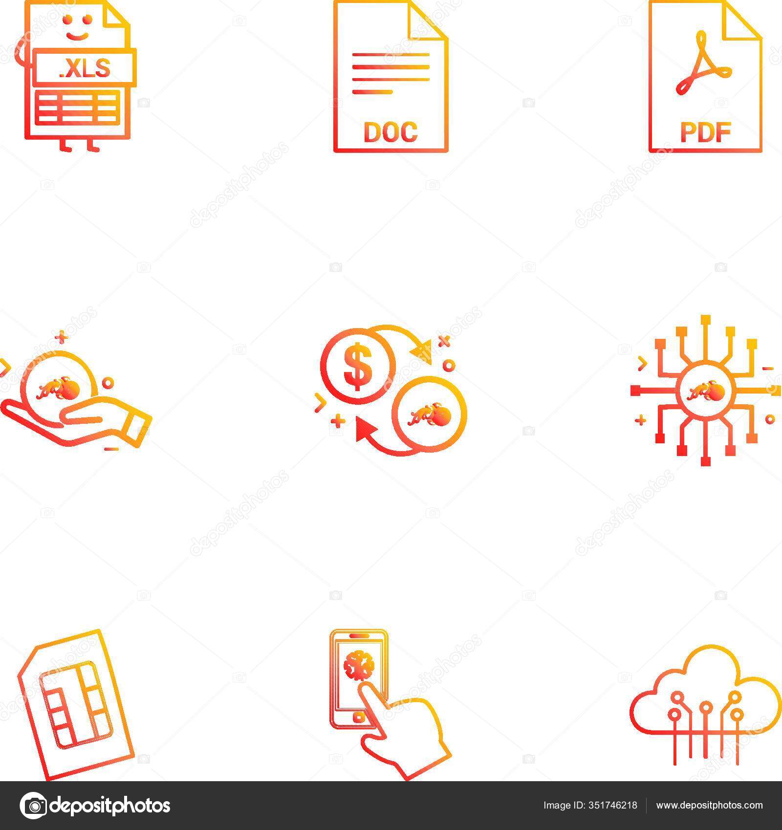 Vector Icons Isolated White Background Stock Vector by ...