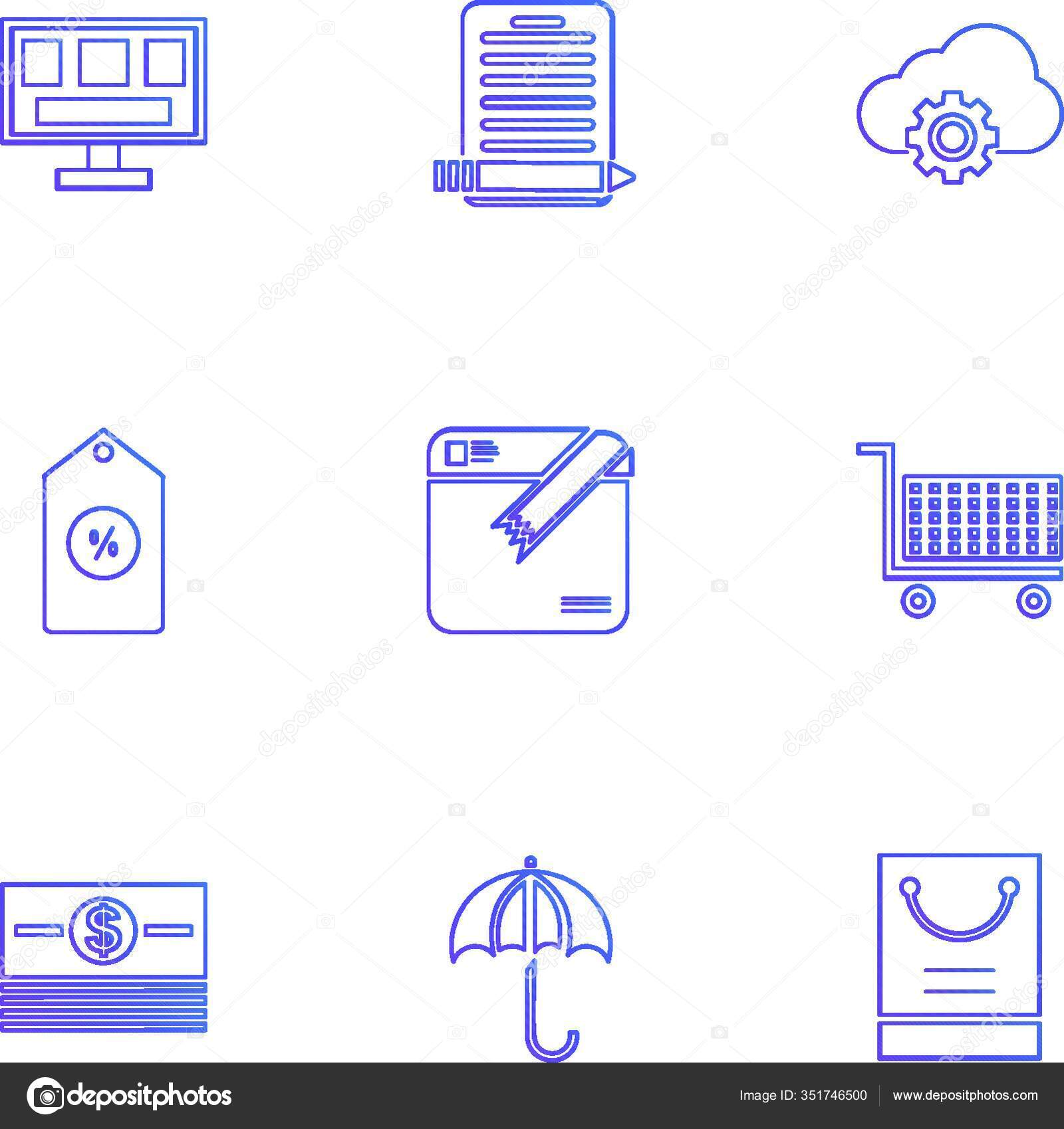 Vector Icons Isolated White Background Stock Vector Image by ...