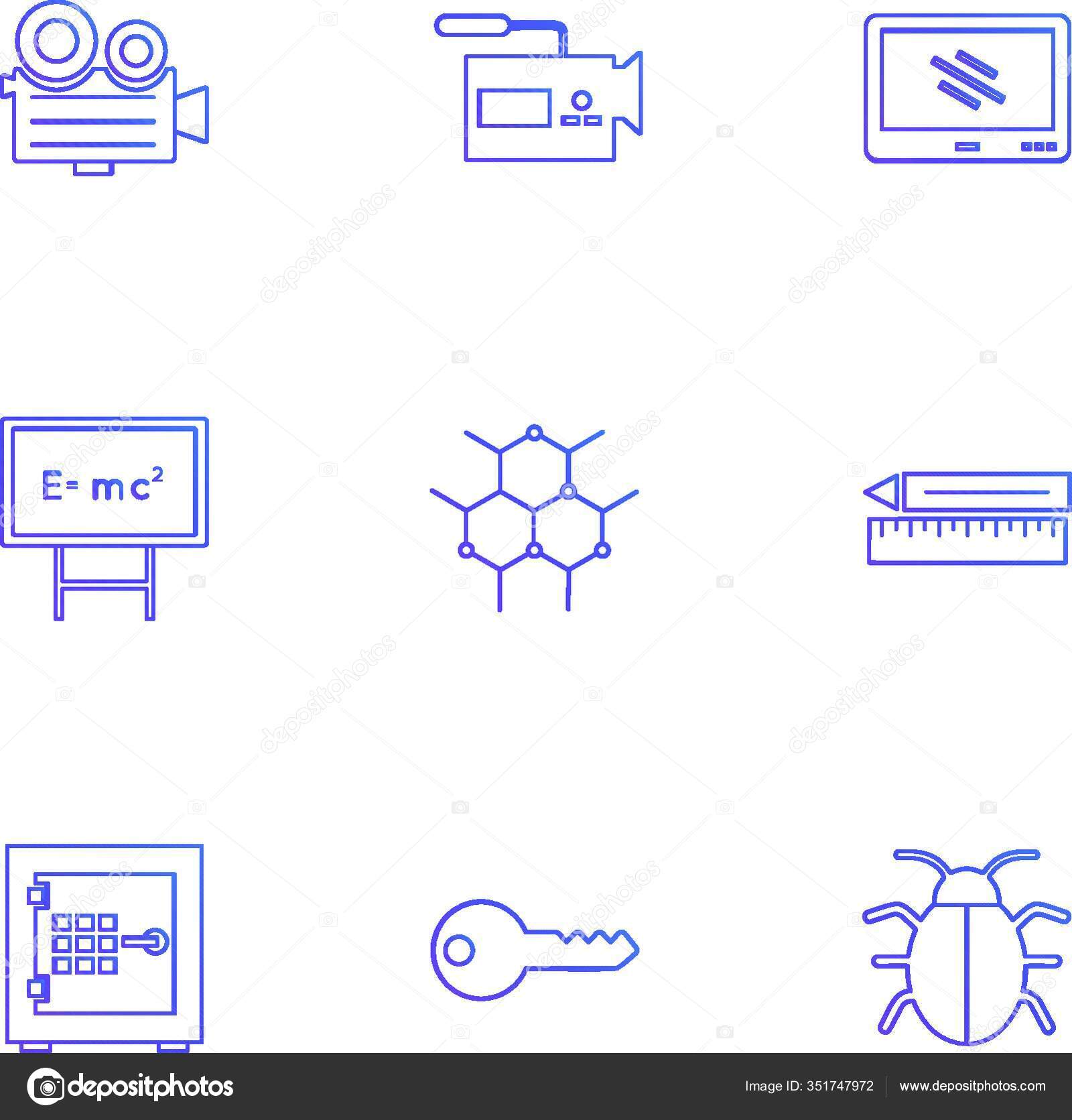 Vector Icons Isolated White Background Stock Vector by ...