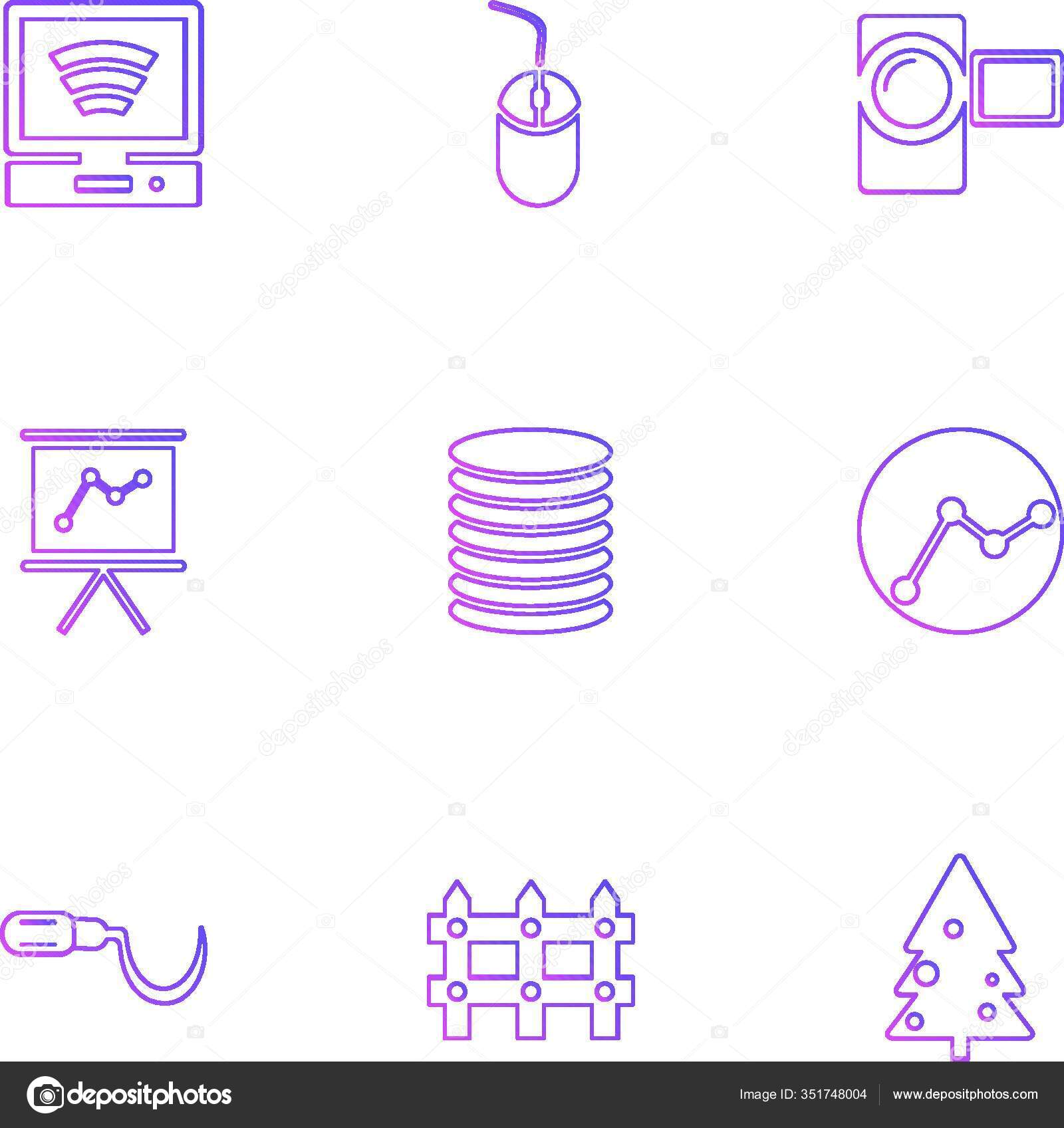 Vector Icons Isolated White Background Stock Vector Image by ...