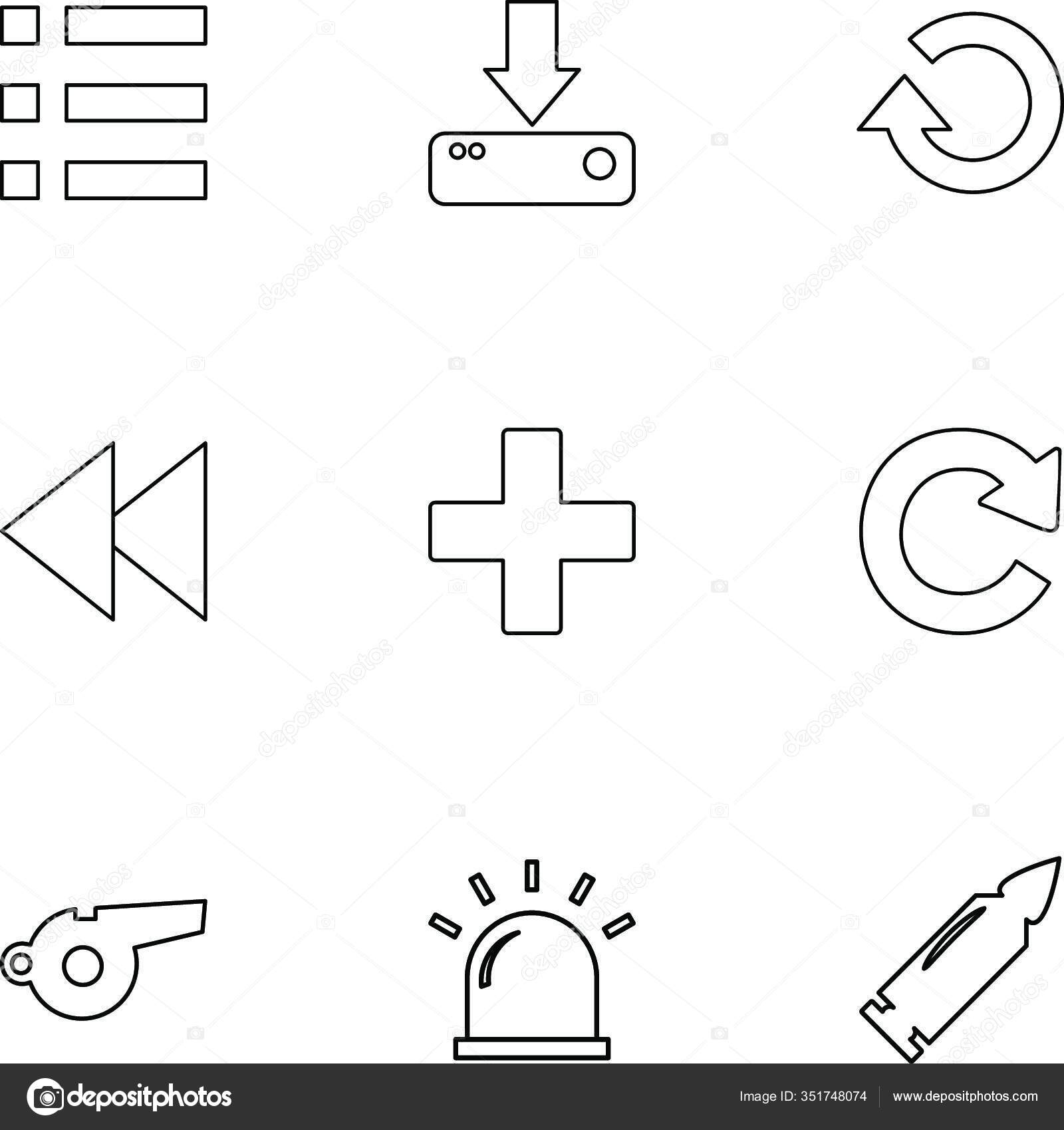 Vector Icons Isolated White Background Stock Vector by ...