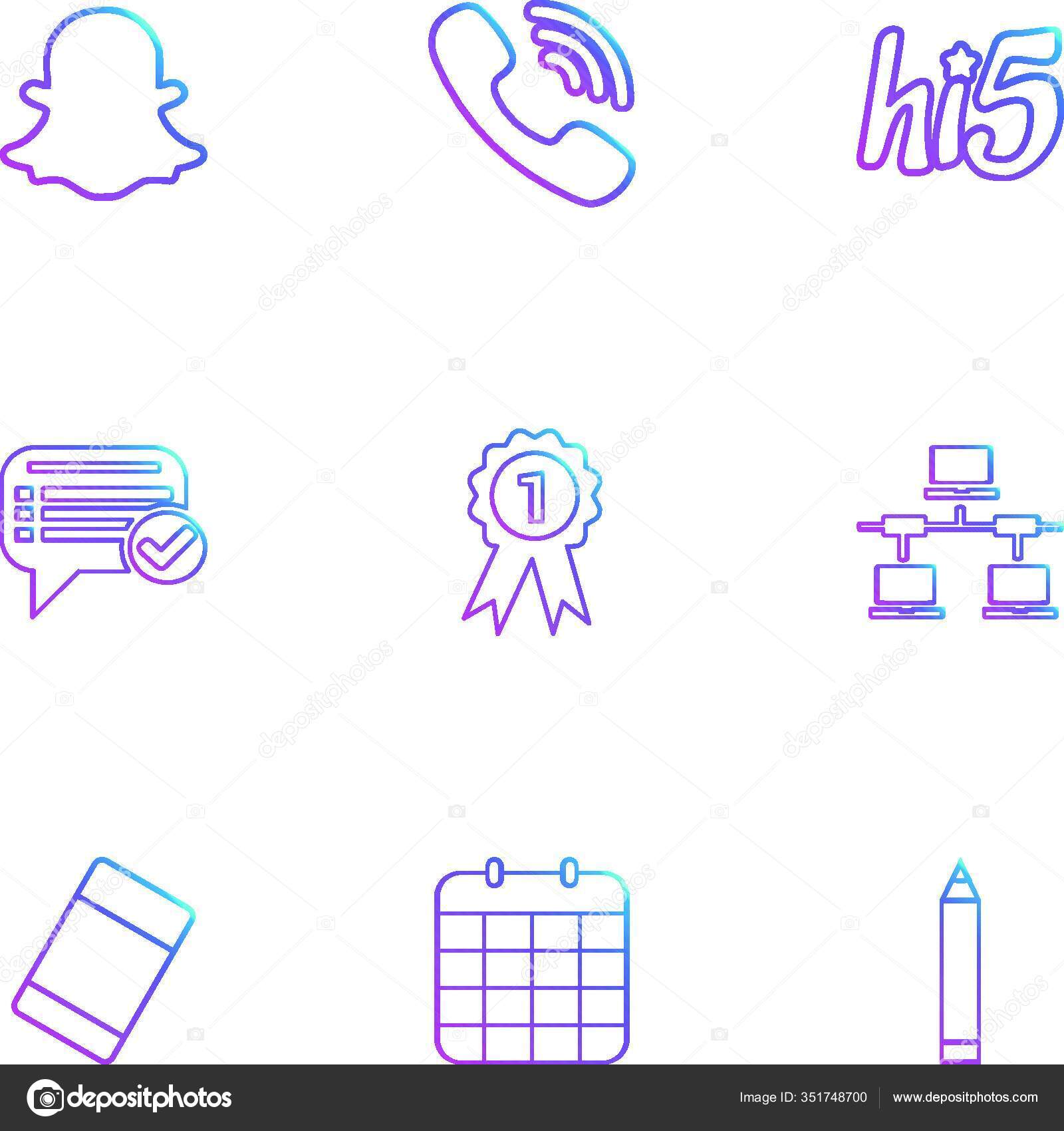 Snapchat Viber Hi5 Message Badge Network Eraser Celender Pencil Icons ...