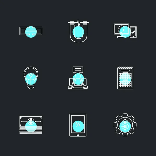 Vector Icons Black Background Stock Vector by ©PantherMediaSeller 351736250