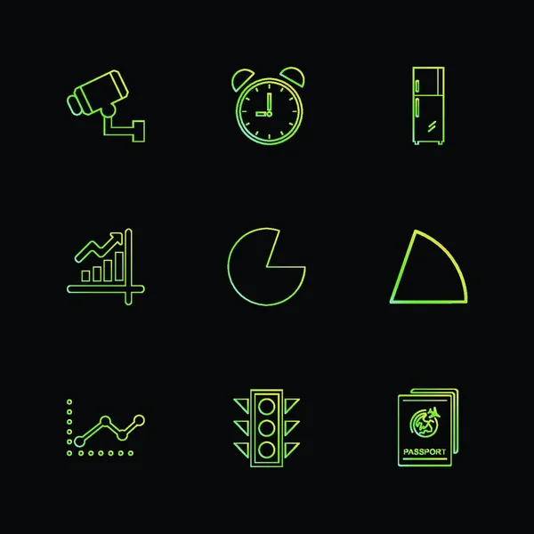 Vector Icons Black Background Stock Vector by ©PantherMediaSeller 351746728