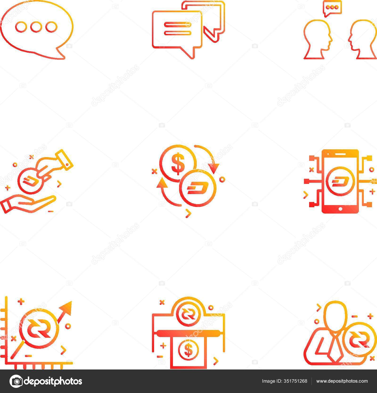 Vector Icons Isolated White Background Stock Vector by ...